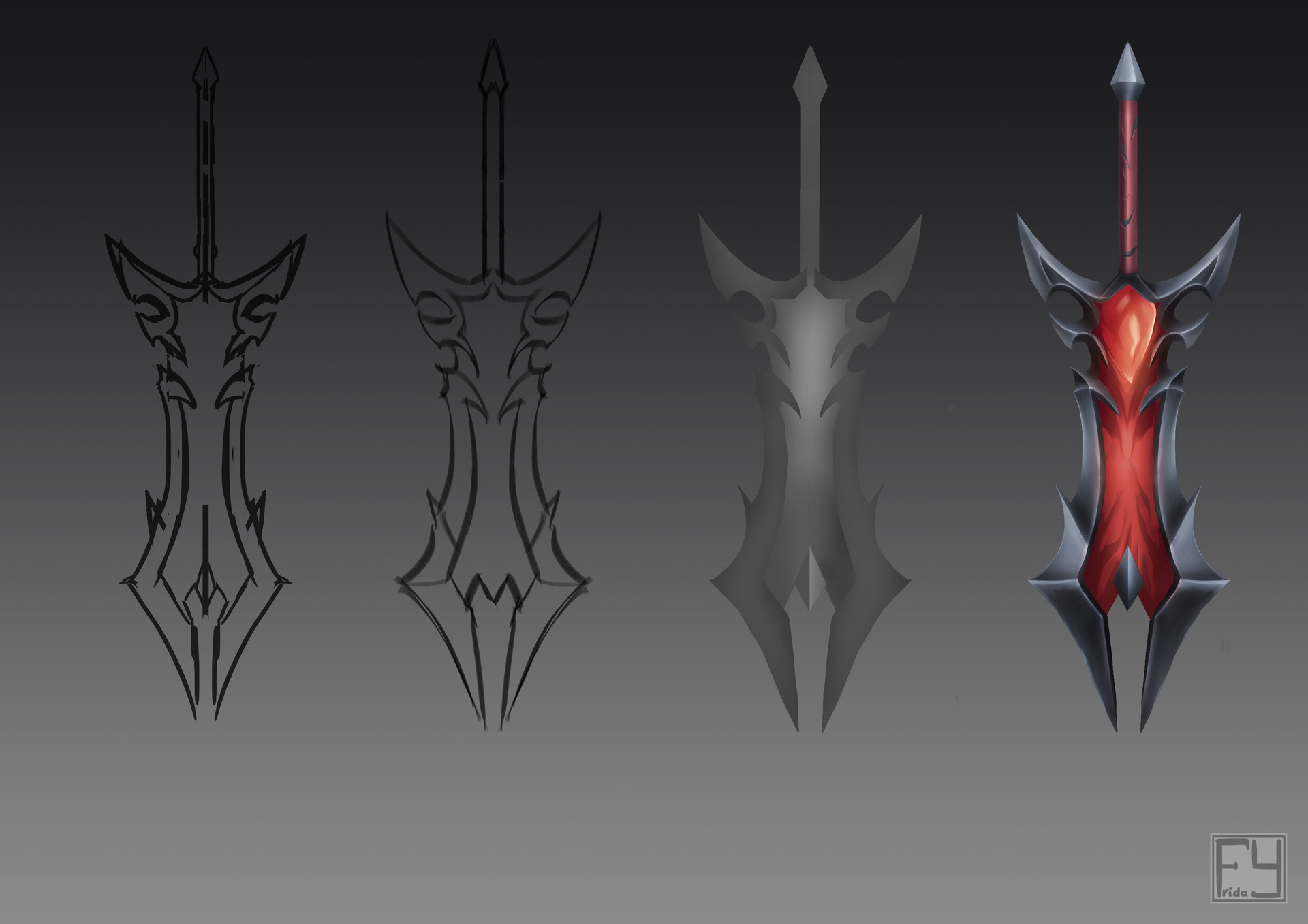 ArtStation - drawing darkin weapon LOL