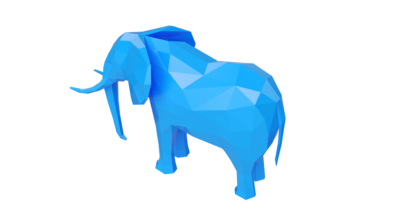 Dabronaki Dávid - Elephant walk cycle - Low-poly 3D model