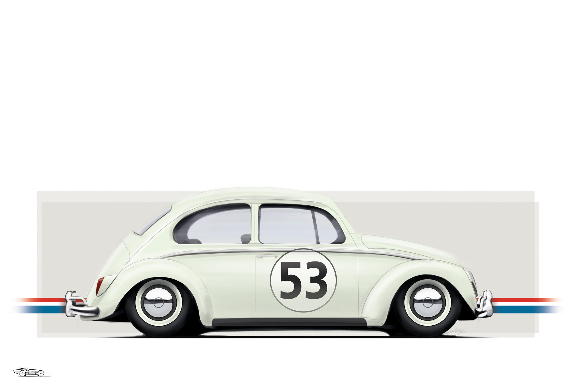 how to draw herbie the car