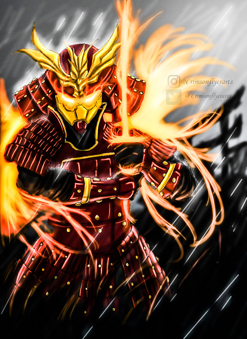 ArtStation - phoenix flame oni warrior