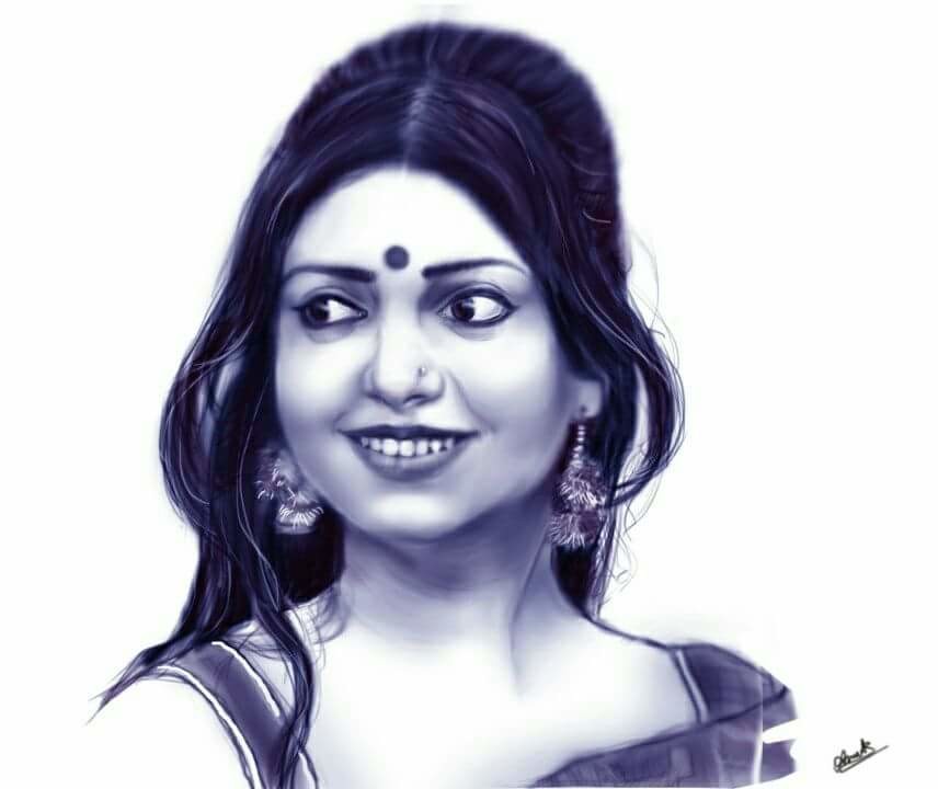 ArtStation - Portrait drawing of a Beautiful woman