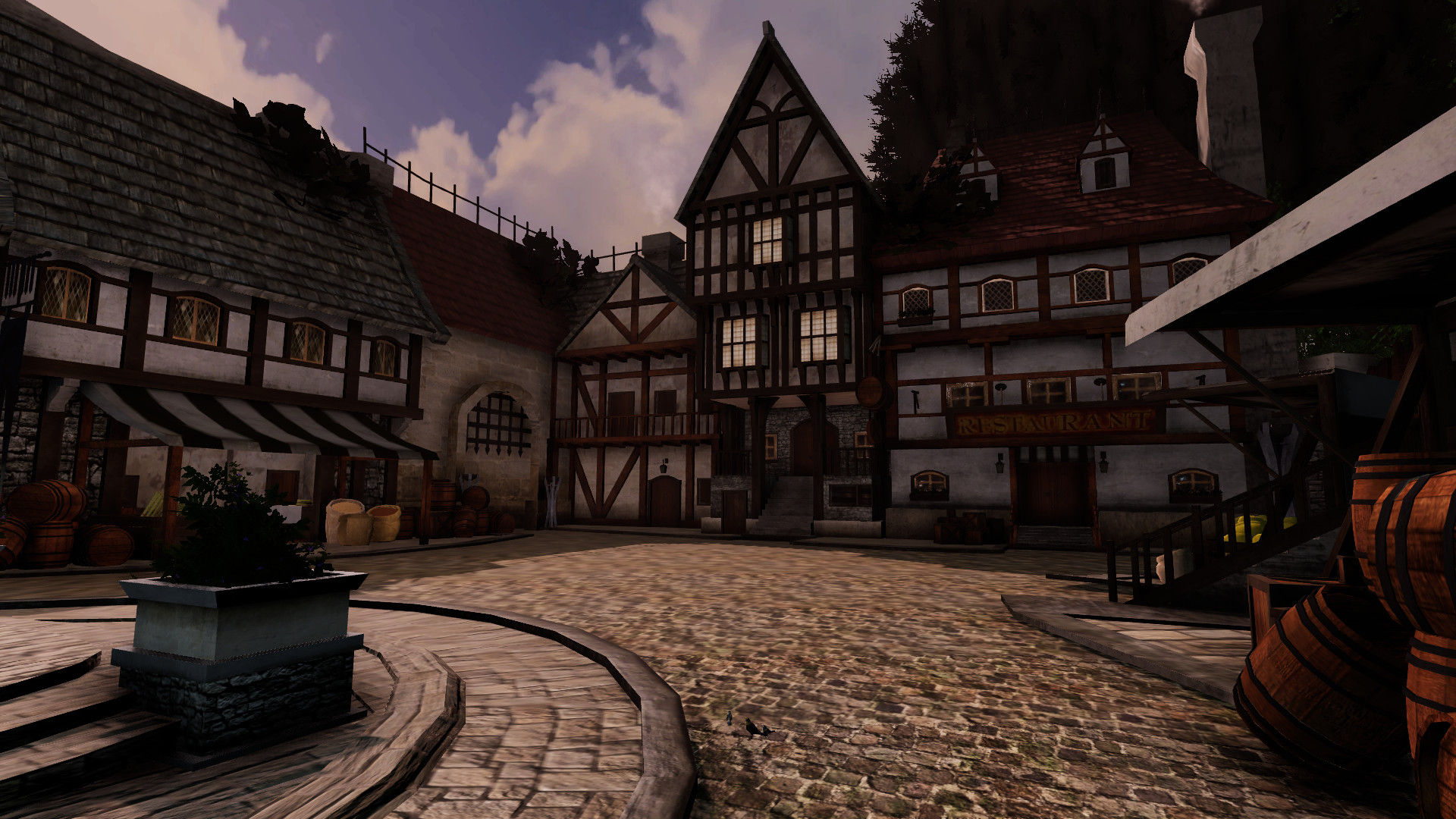 small medieval town square