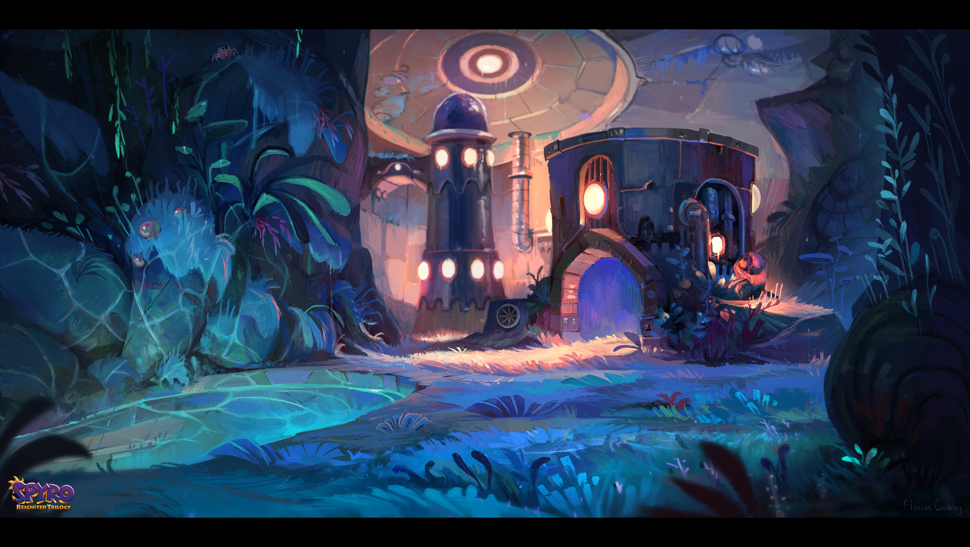 Florian Coudray Portfolio - Spyro Reignited Trilogy - Aquaria towers Concept art