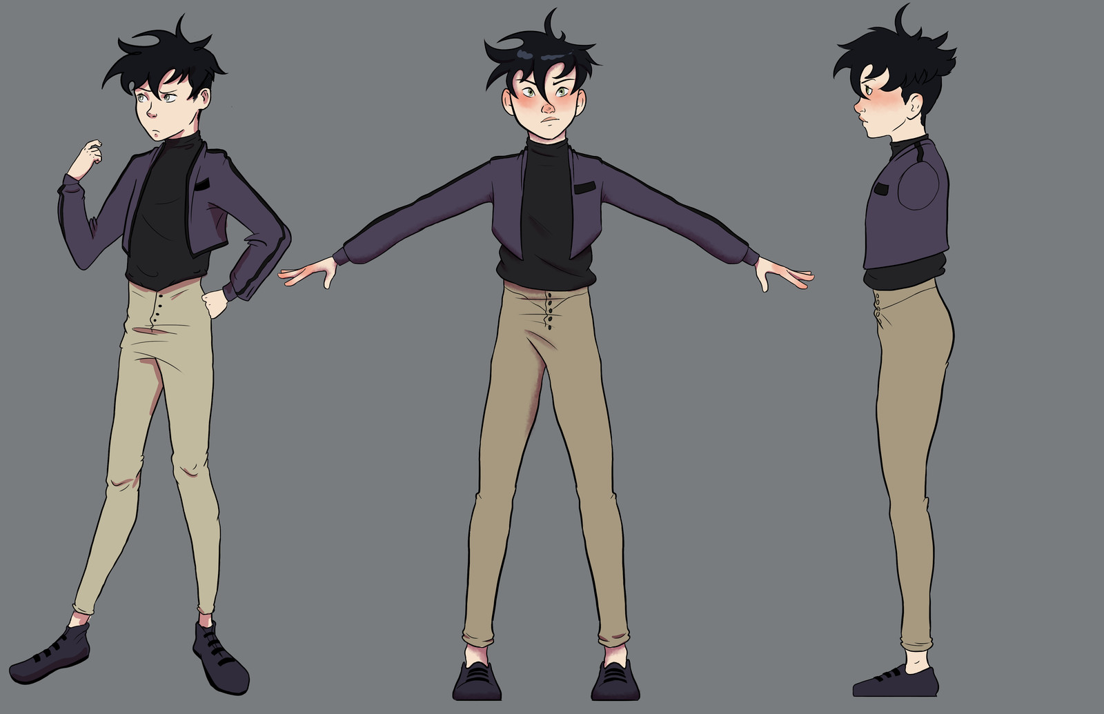 Mel Leonard - Orthographic character design turnaround