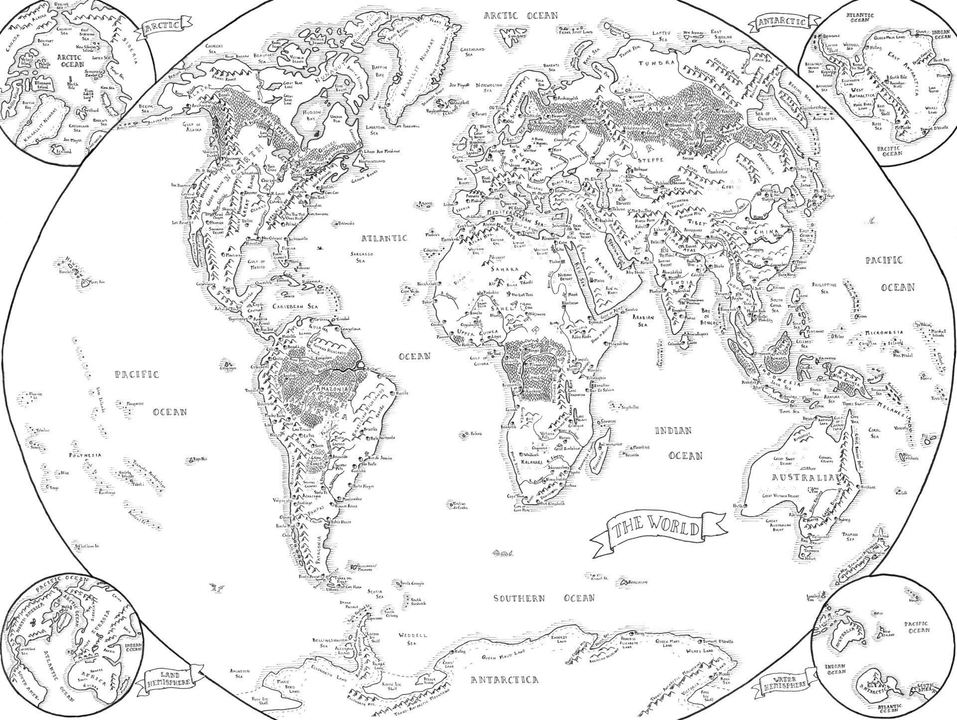 ArtStation - Fantasy map of the World