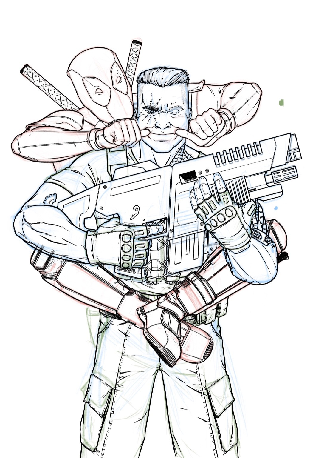 deadpool coloring pages face