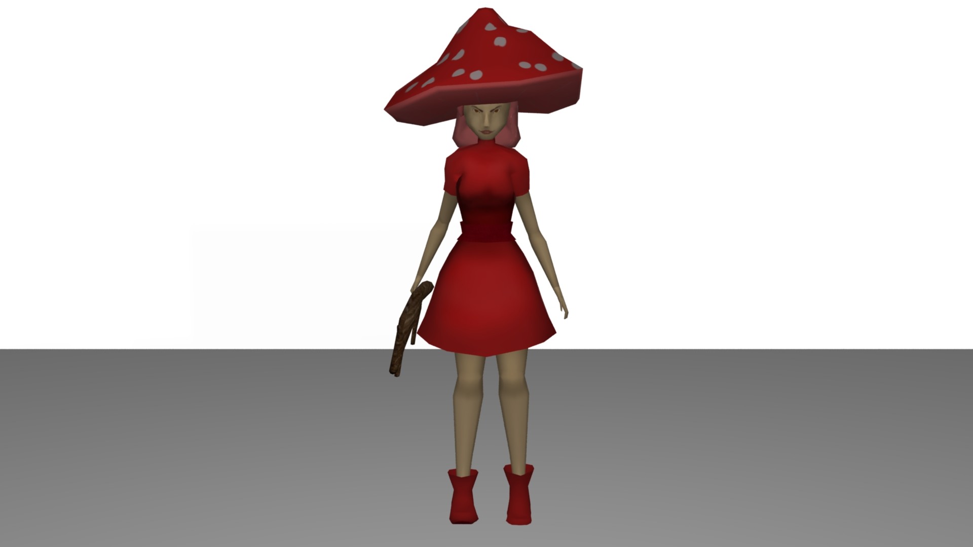 ArtStation - Mushroom Girl 3D Low Poly