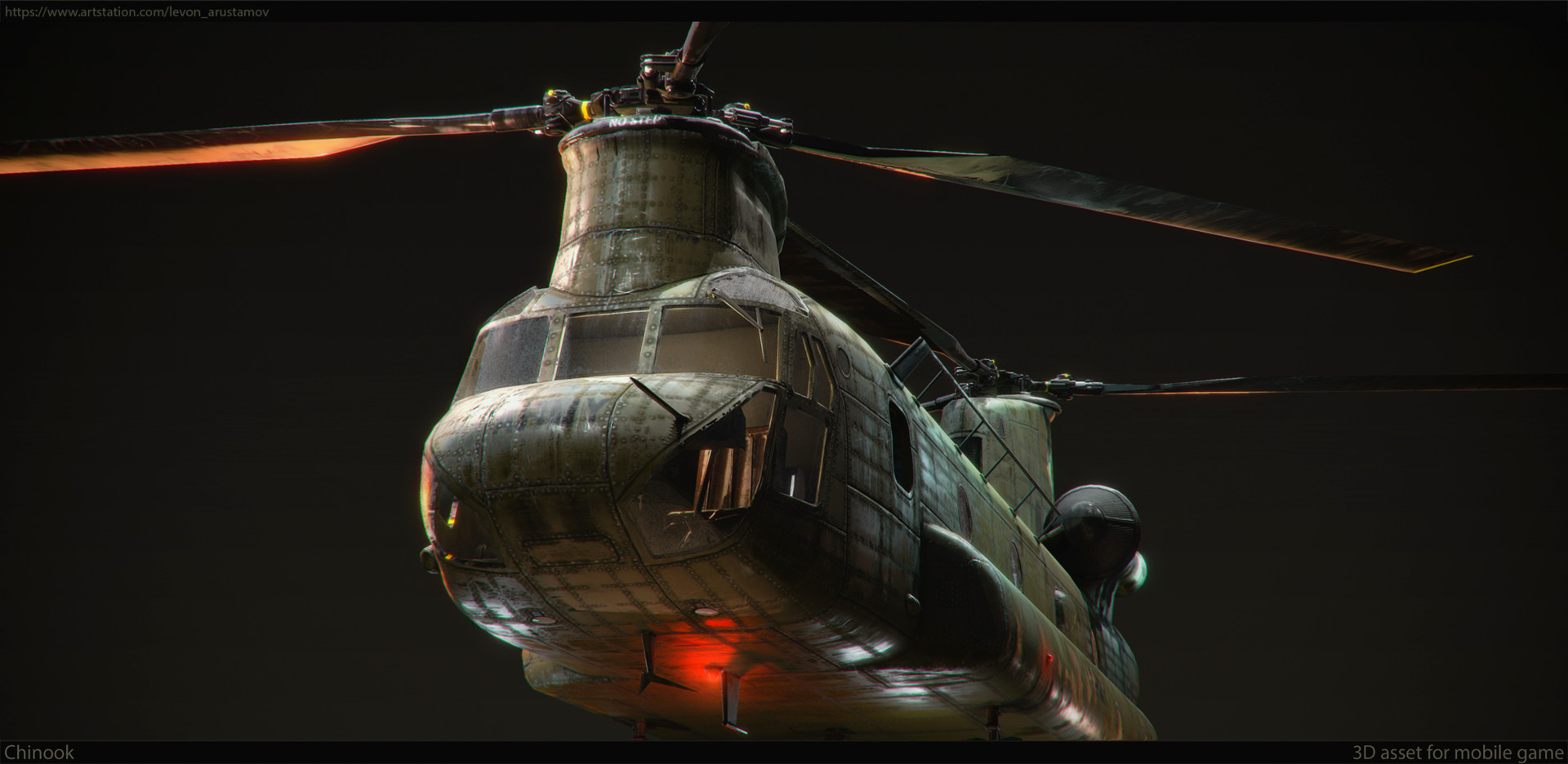 Levon. A. - helicopter- old Chinook, 3D asset mobile game