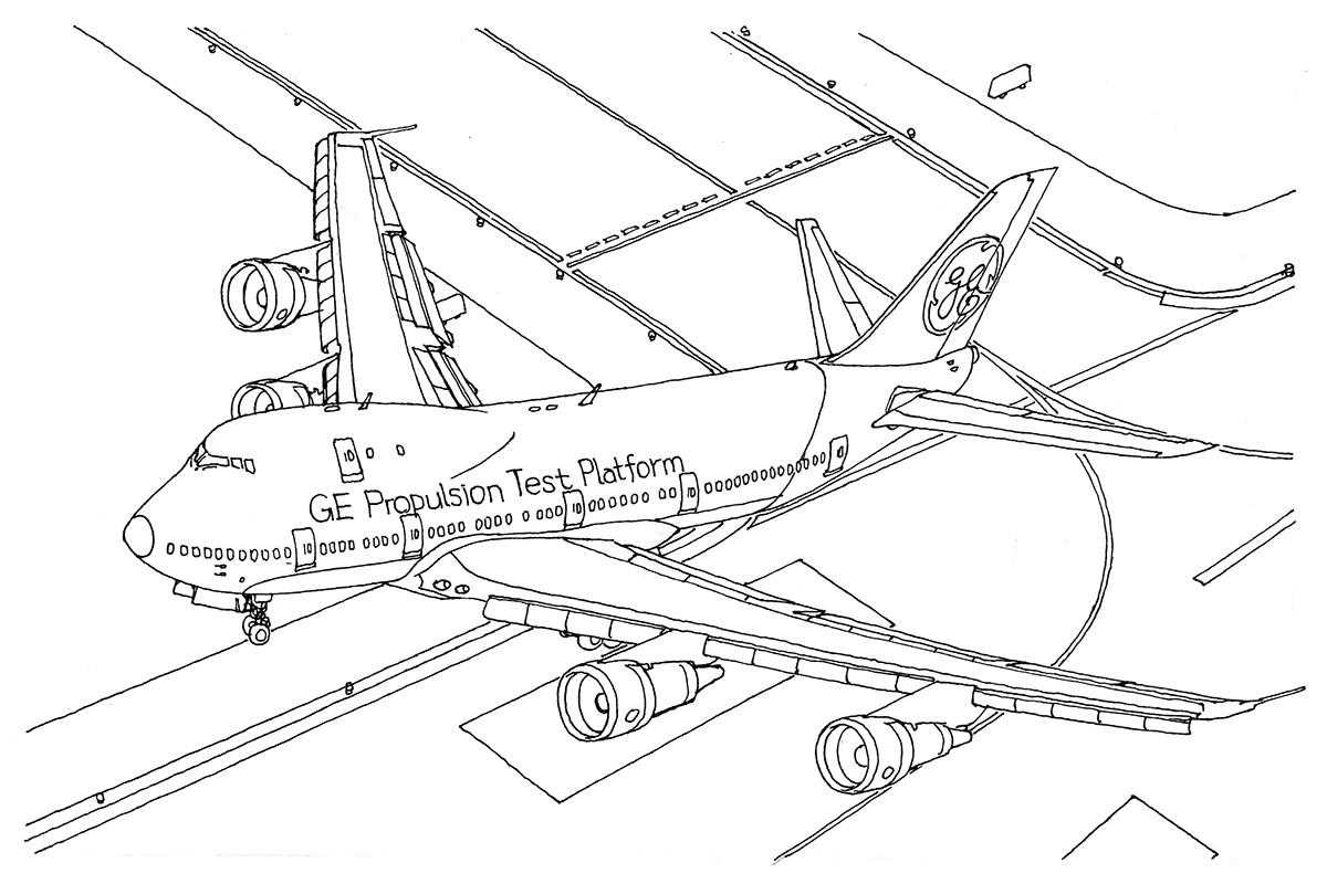 747 airplane coloring pages