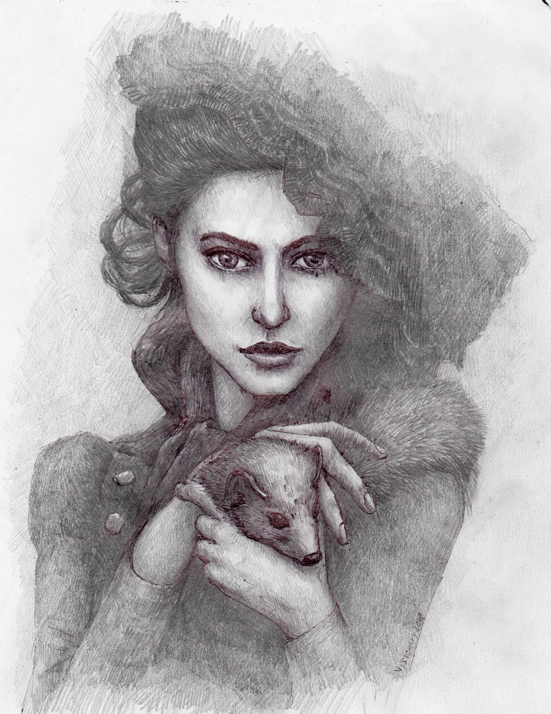 ArtStation - A lady with weasel