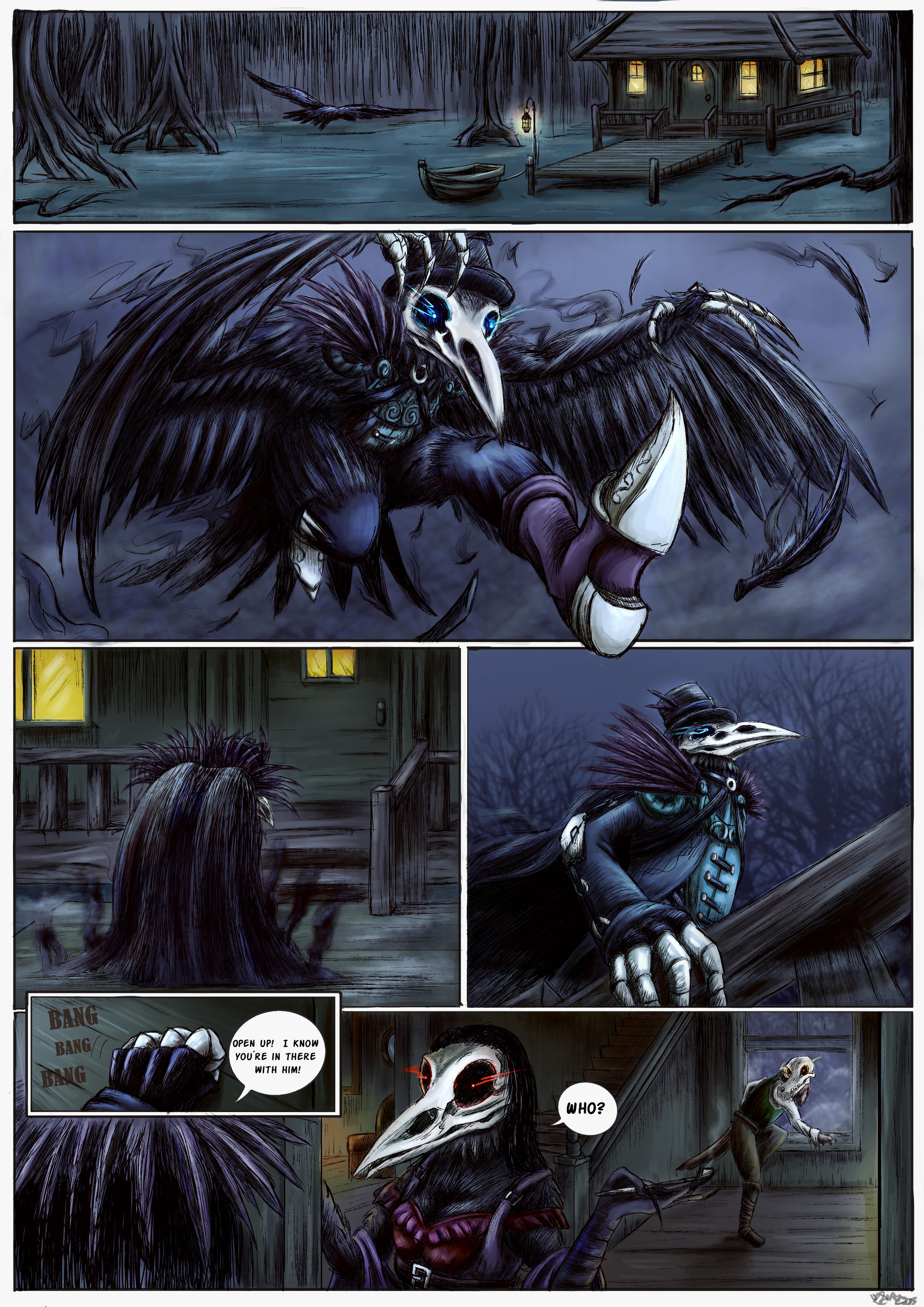 ArtStation - Comic page practice - The raven