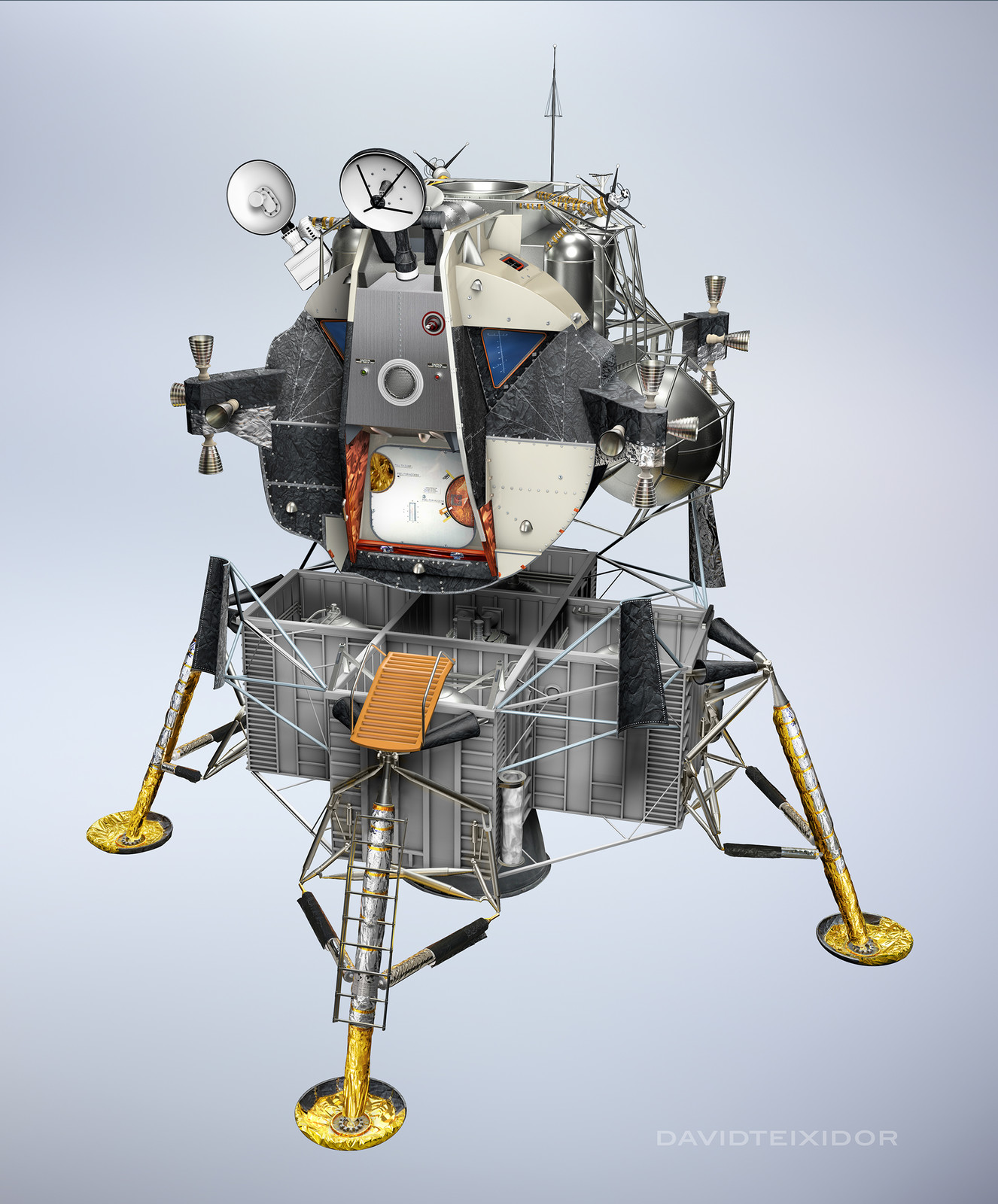 David Teixidor - Lunar Module Apollo XI (LEM) Frontal View