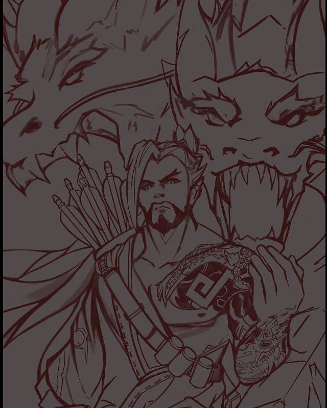 how to draw hanzo from overwatch easy