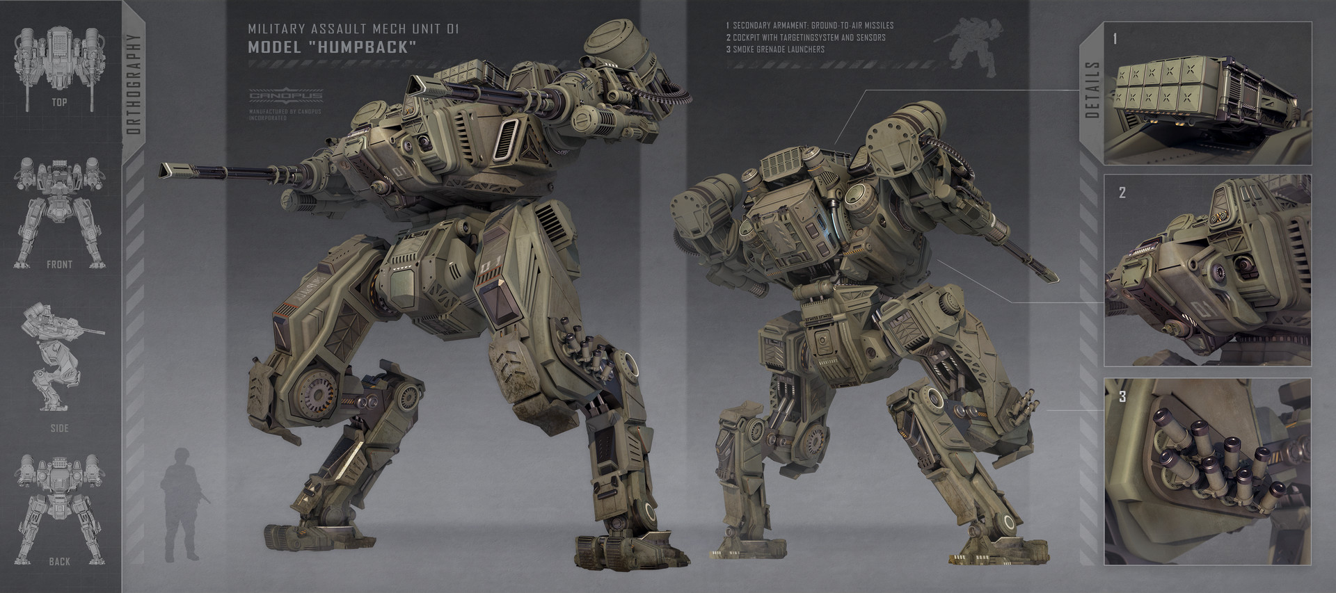 David Fesl - Sci-Fi Military Mech "Humpback"
