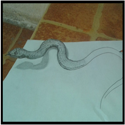 how to draw 3d snake with pencil