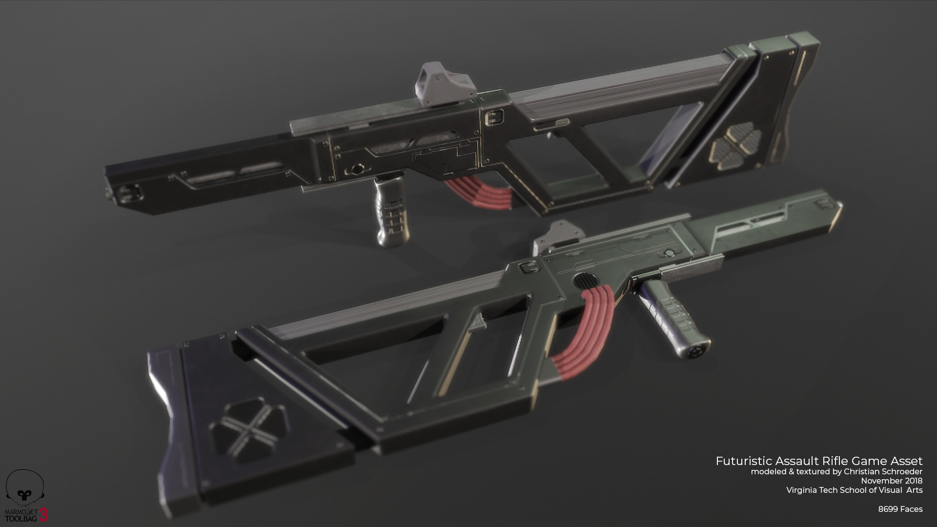 ArtStation - Futuristic Assault Rifle Game Asset