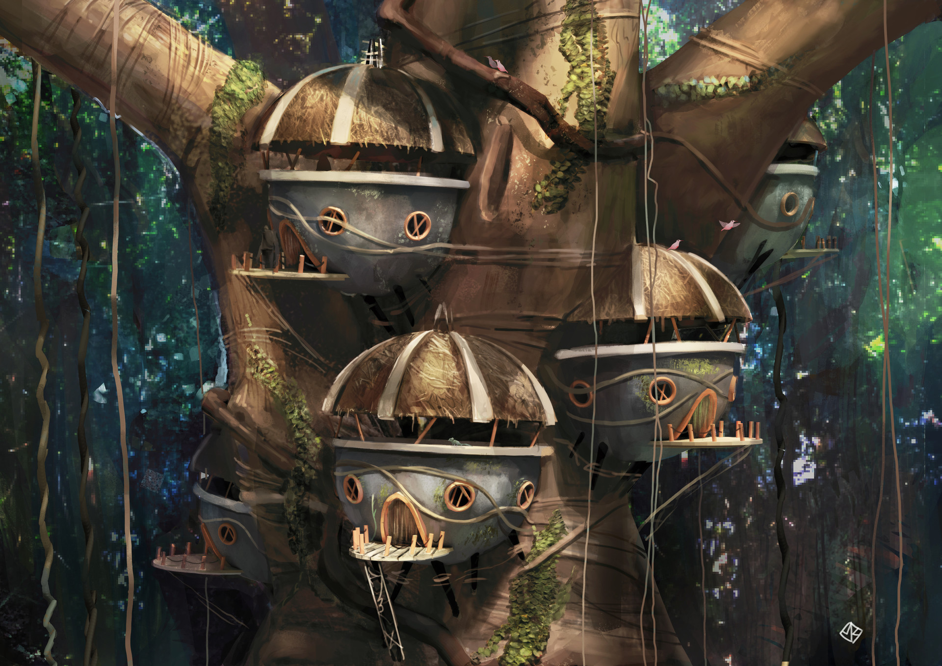 Fantasy Village Tree