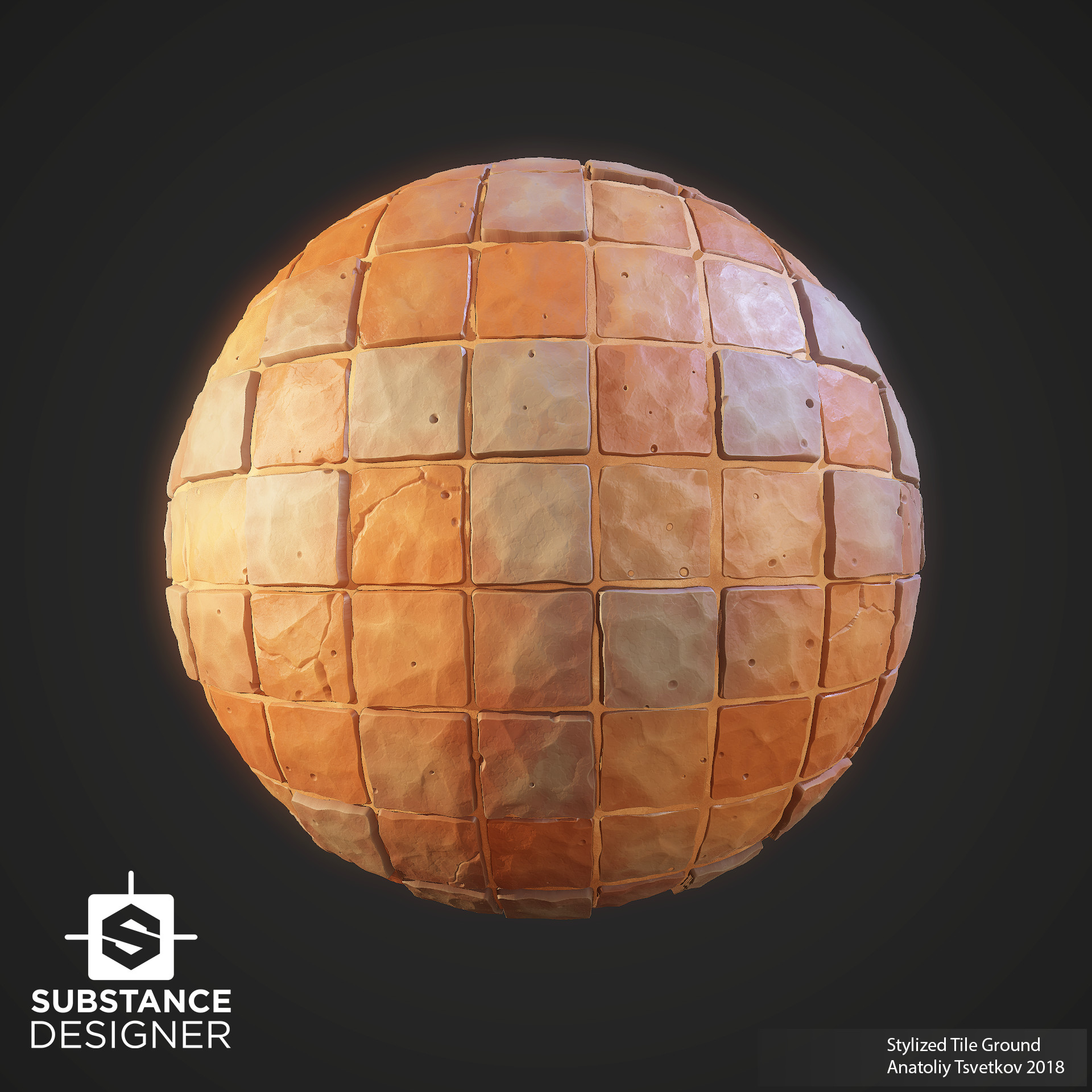 ArtStation - Stylized Ground Tile (Substance Designer 2018)