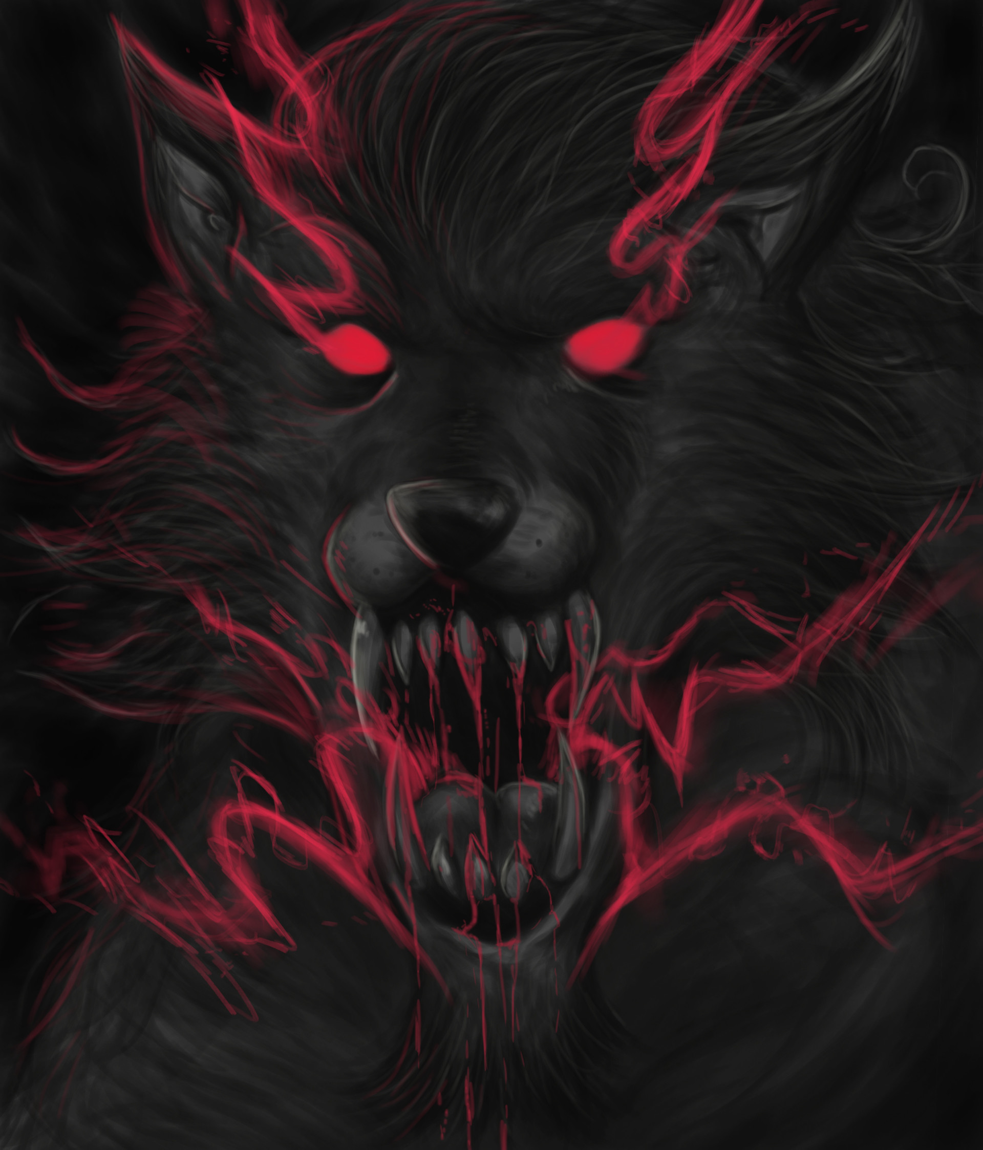 how to draw a demon wolf