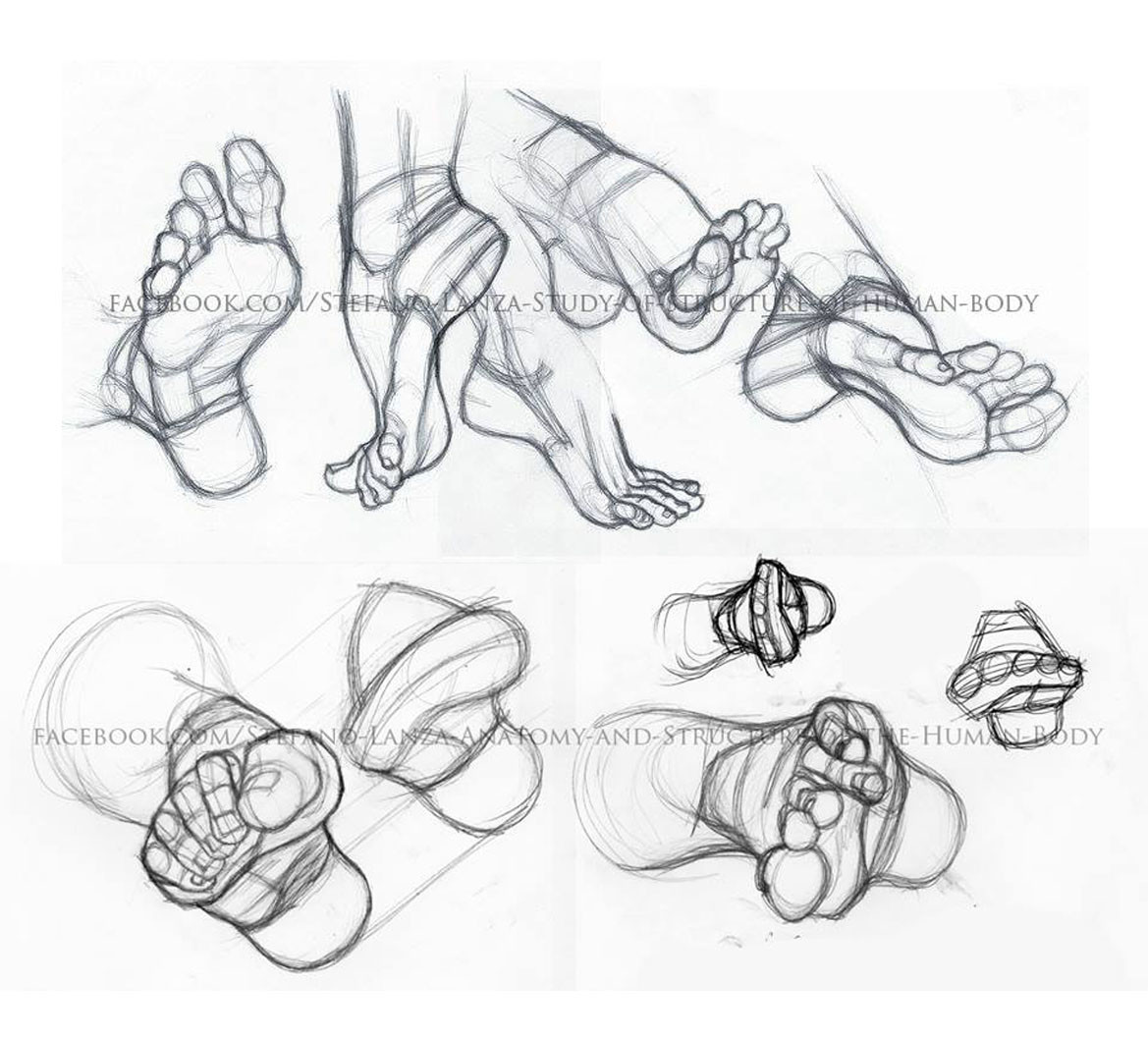 how to draw perspective feet