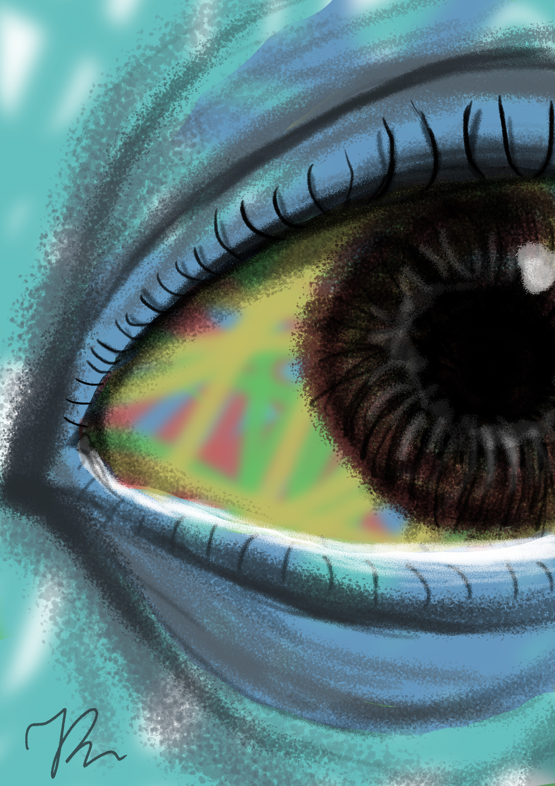 ArtStation - Digital Illustration of an eye.