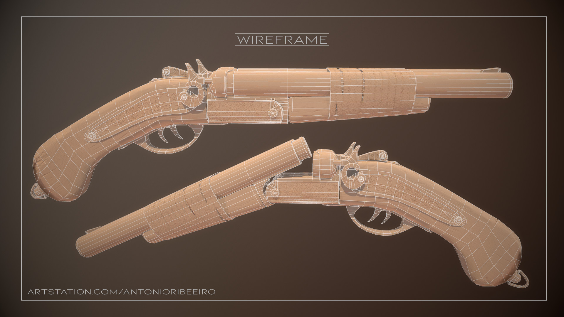 Sawed Off Double Barrel Shotgun Drawing