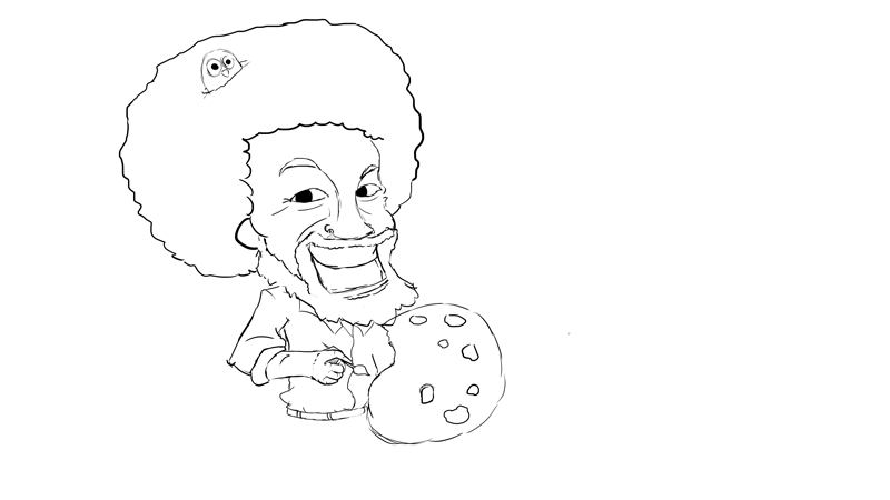 bob ross coloring pages