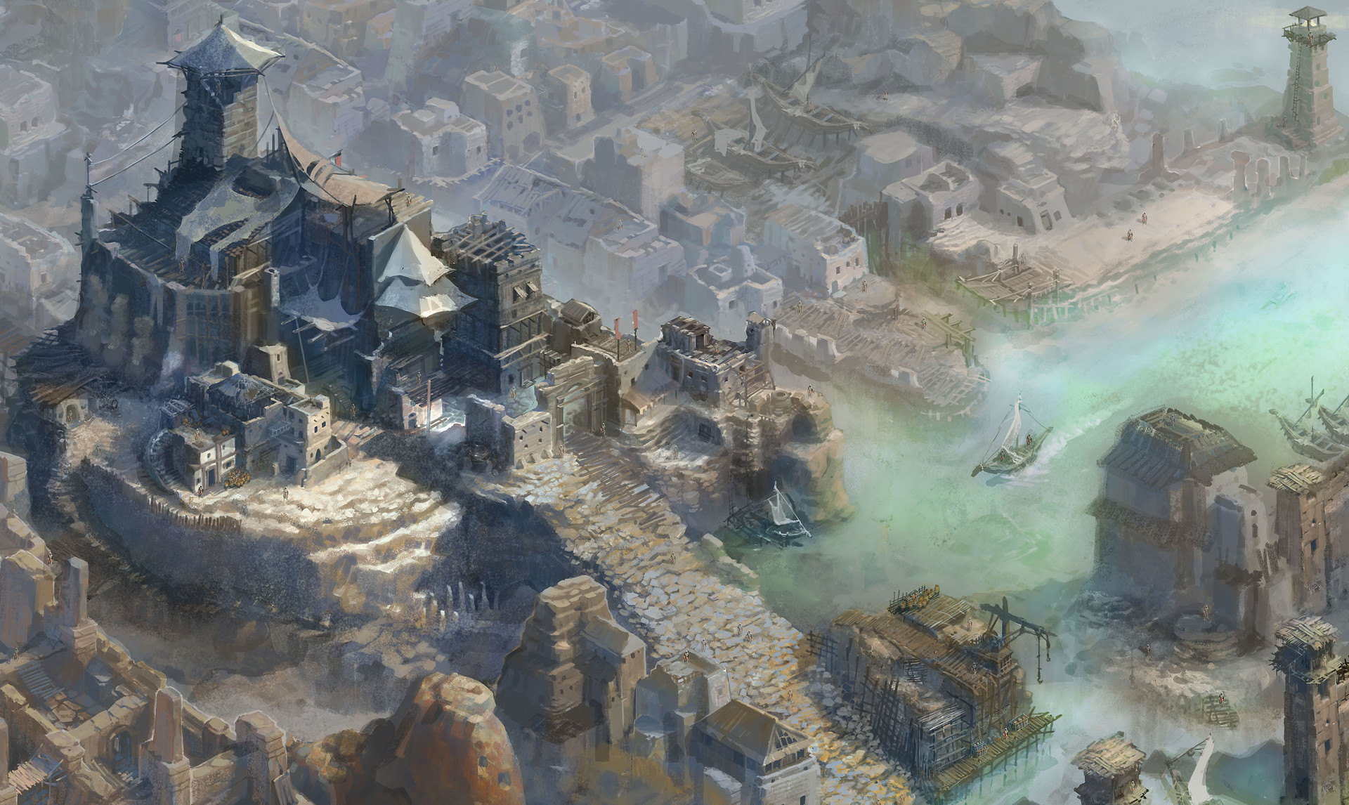 ArtStation - Village near port Level Work