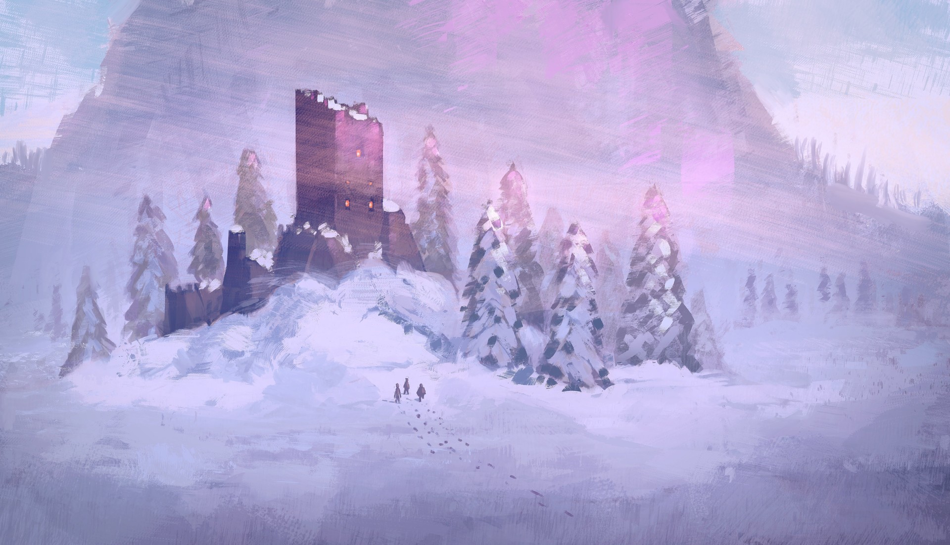 ArtStation - snowy environment sketch