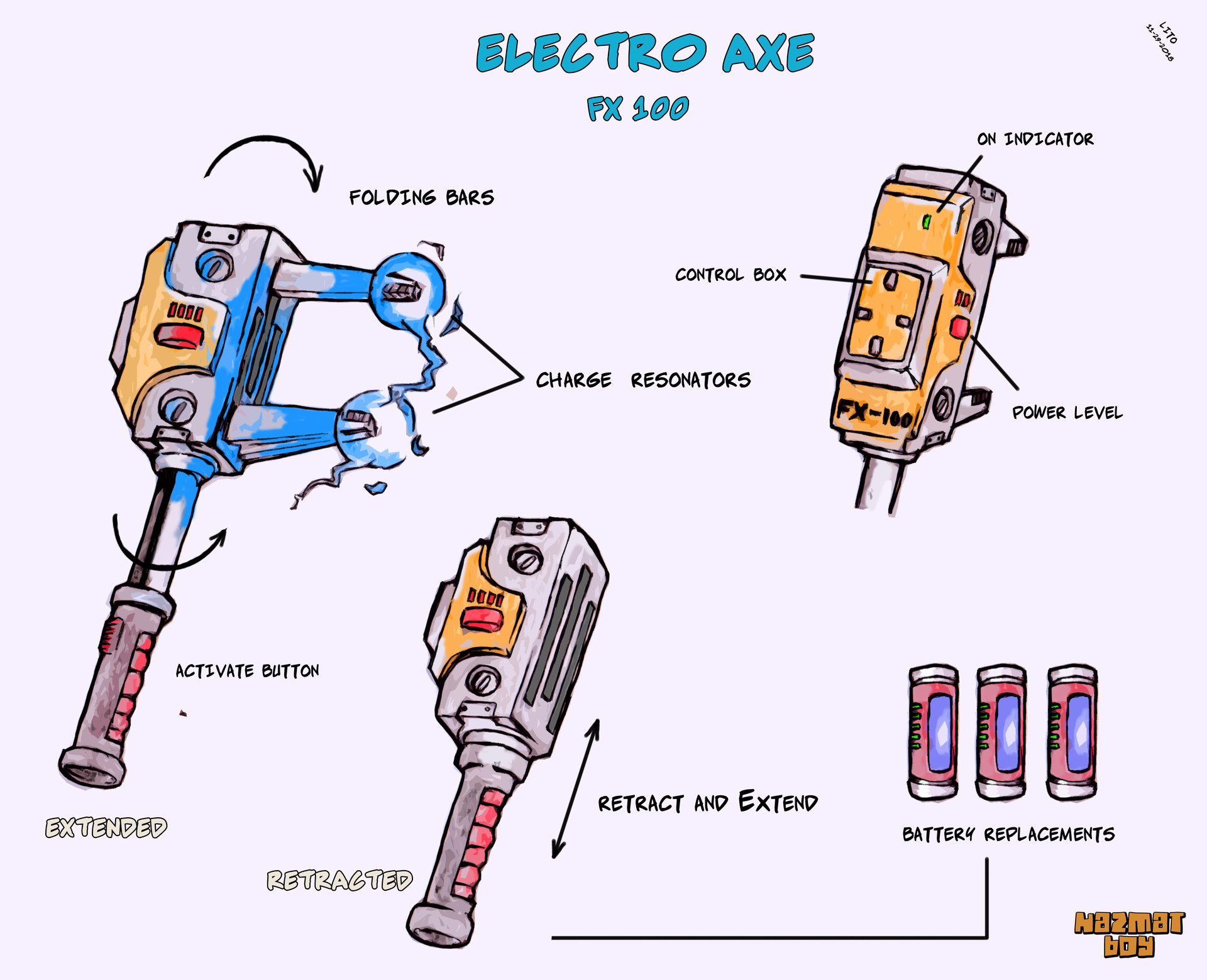 ArtStation - FX -100 ELECTRO PLASMA AXE