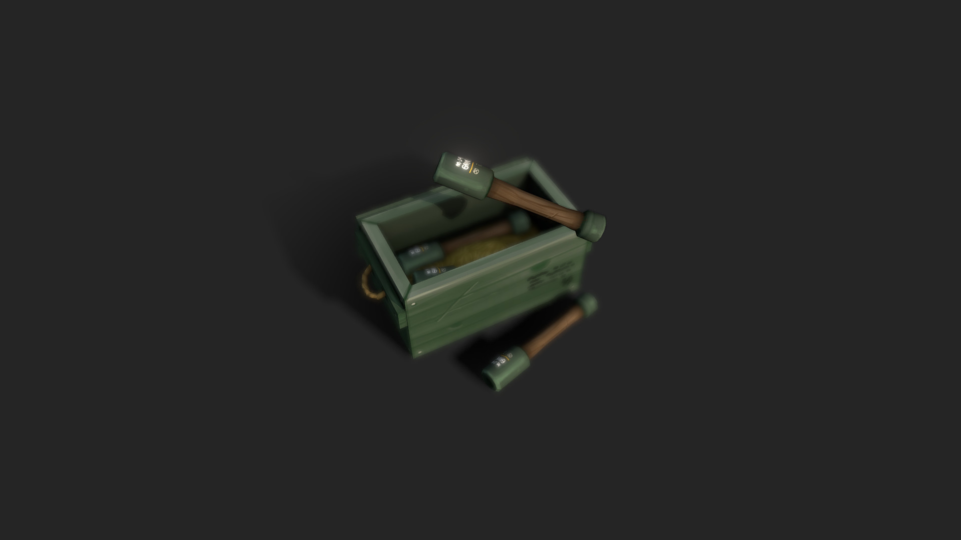 ArtStation - Props . Hand Painted Texture WW2 Grenade Crate ...
