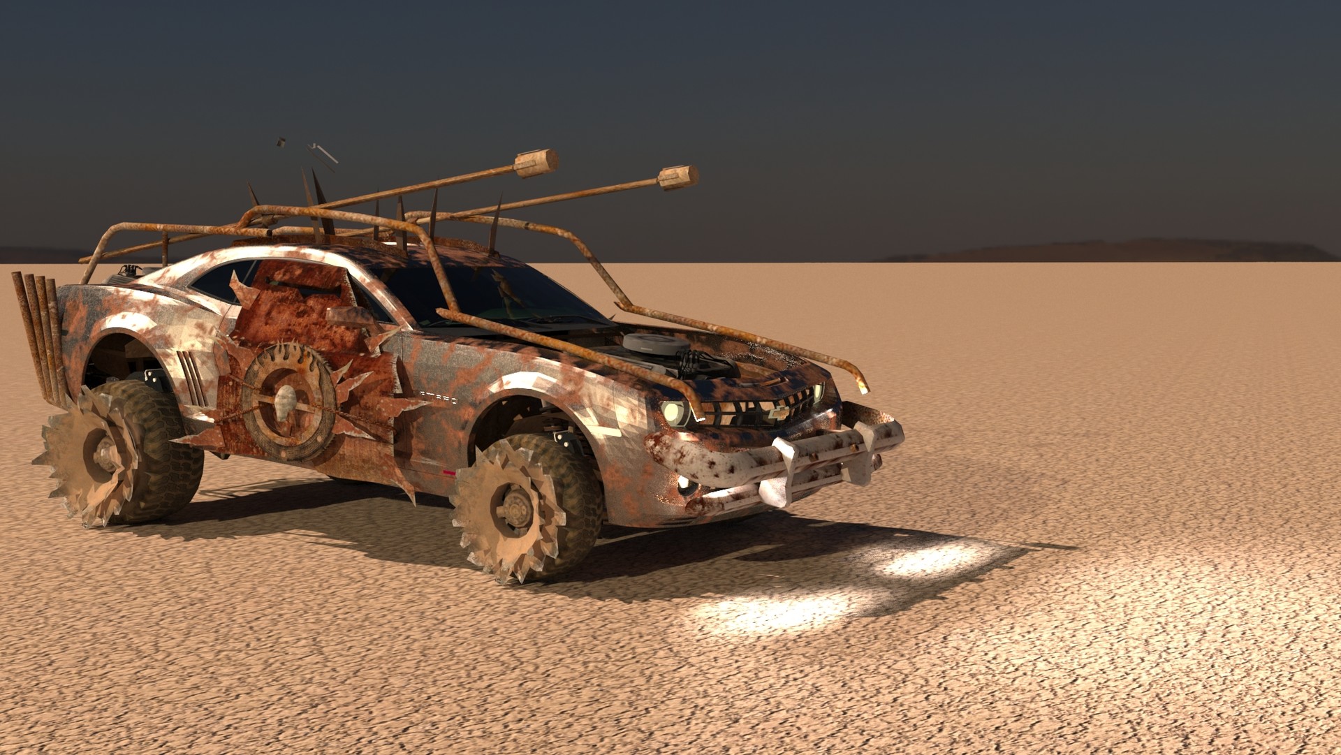 ArtStation - mad max car, camaro modeling 3ds max