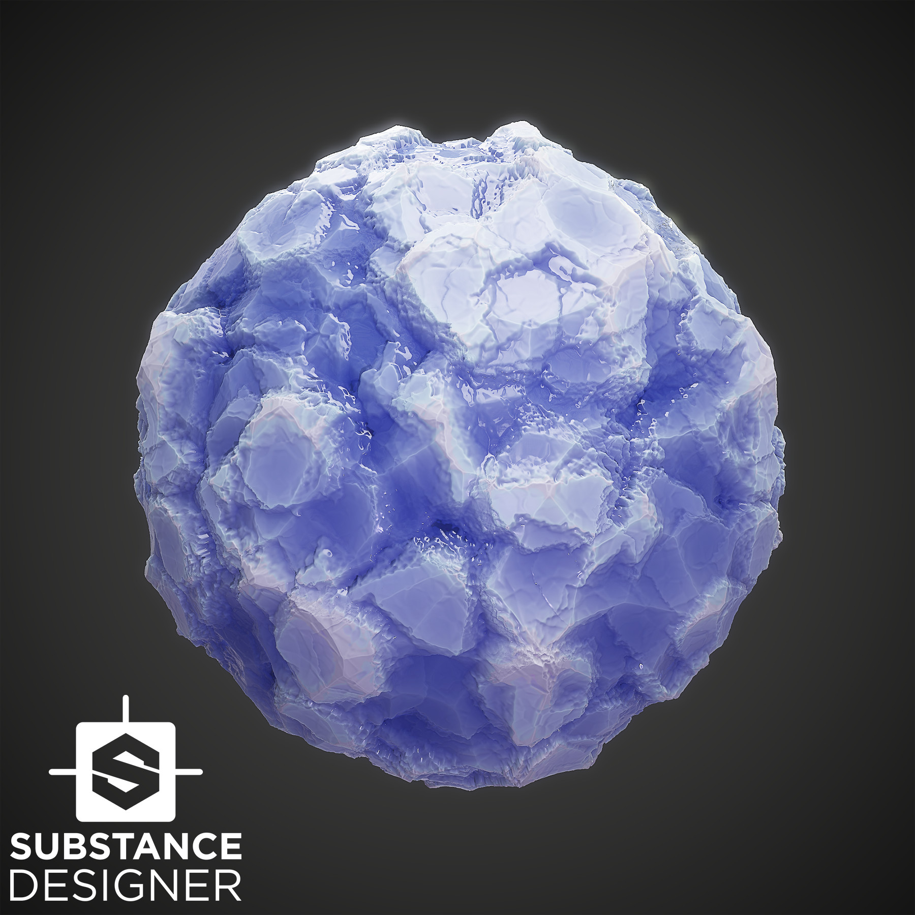 Remingthon ART - Stylized Ice Field material - Substance Designer