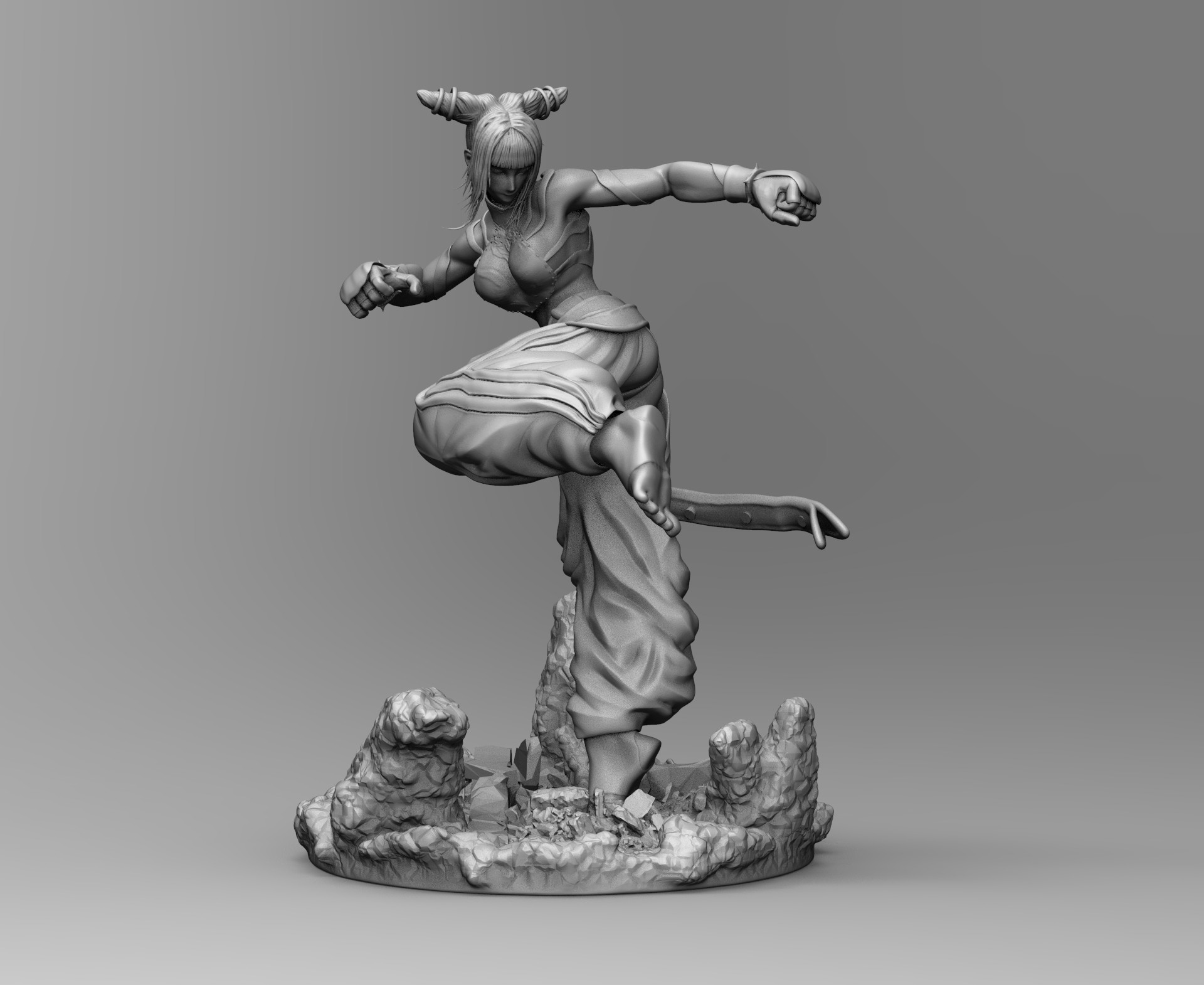 ArtStation - Street Fighter - Juri Attack Pose 3D Printing Miniature ...