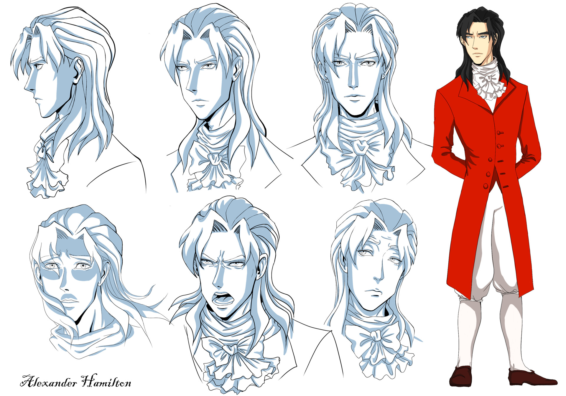 how to draw hamilton characters step by step