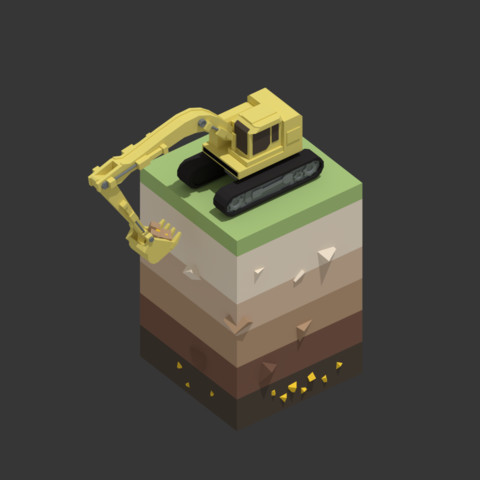 A 3D - Low Poly Mining