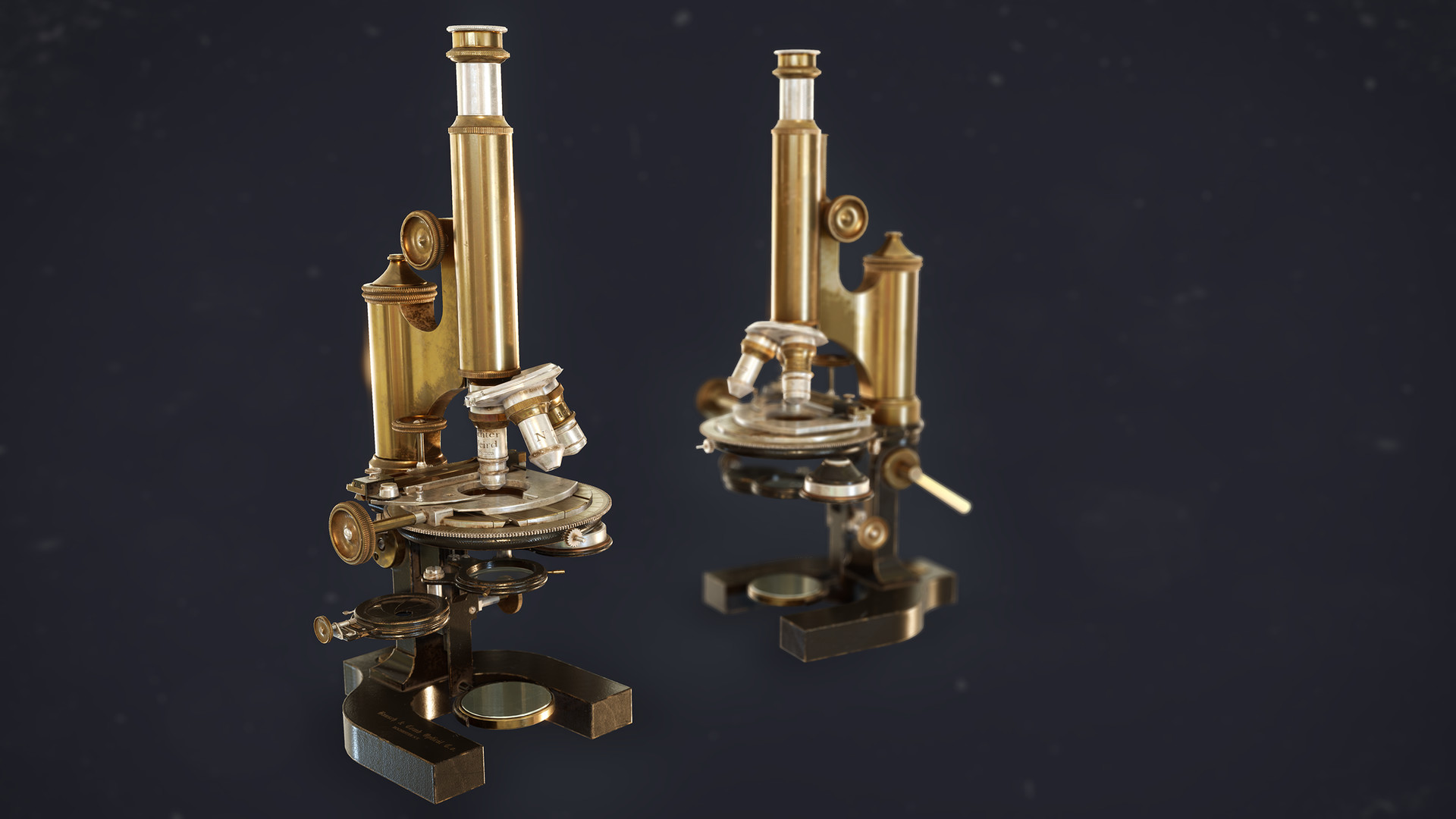 ArtStation - Prop: Vintage Microscope: Bausch & Lomb, ca. 1897