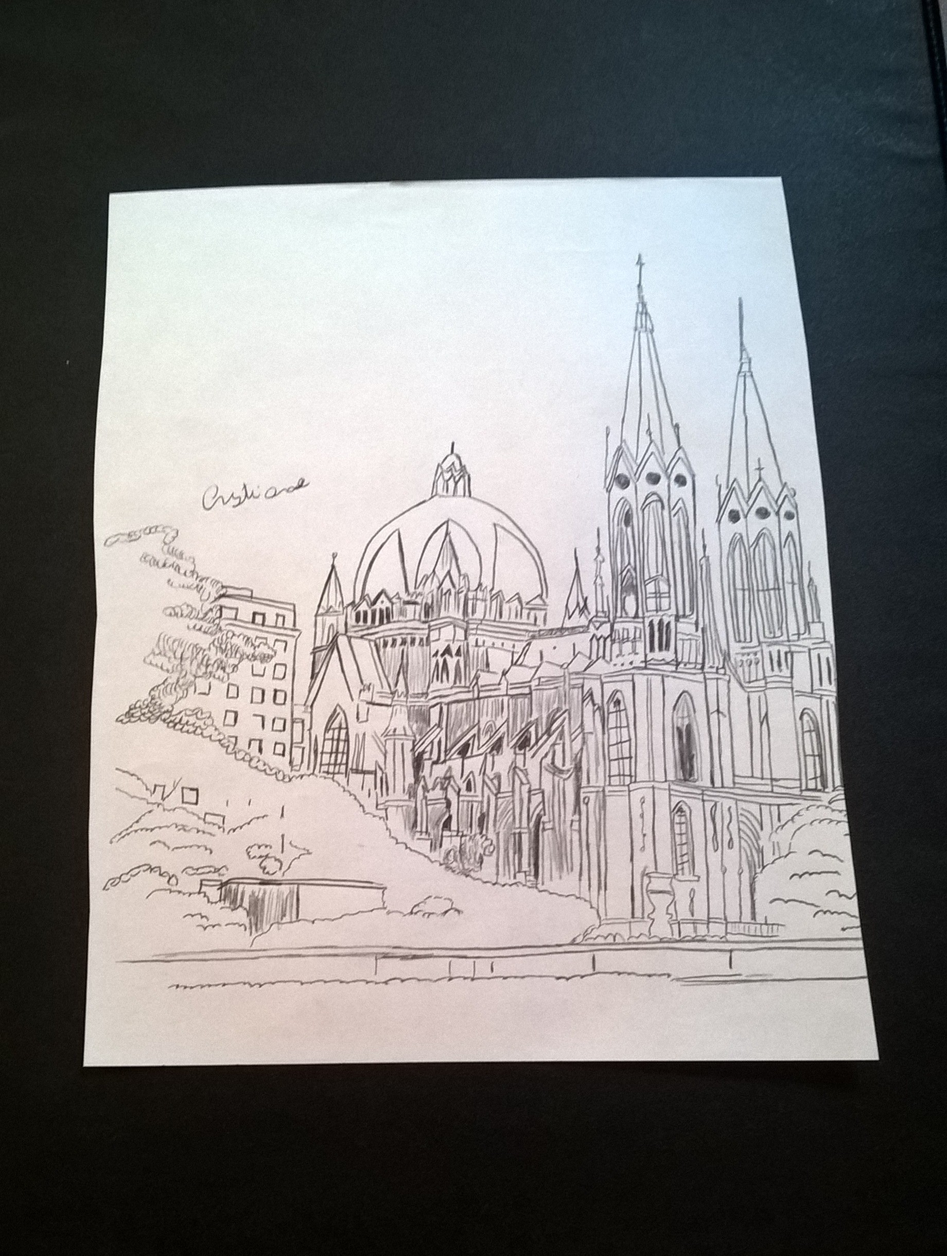 ArtStation - Hand drawn architecture drawing.