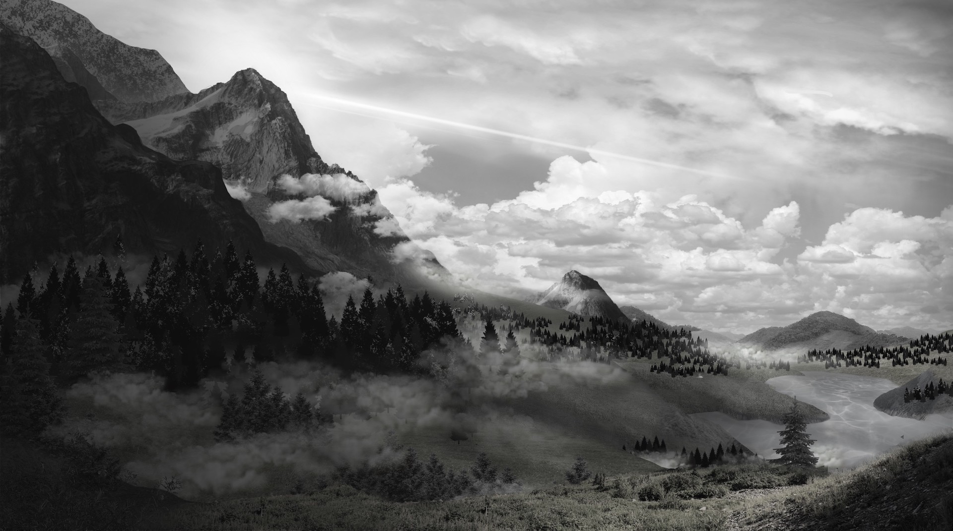 ArtStation - Matte Painting Greyscale (WIP)