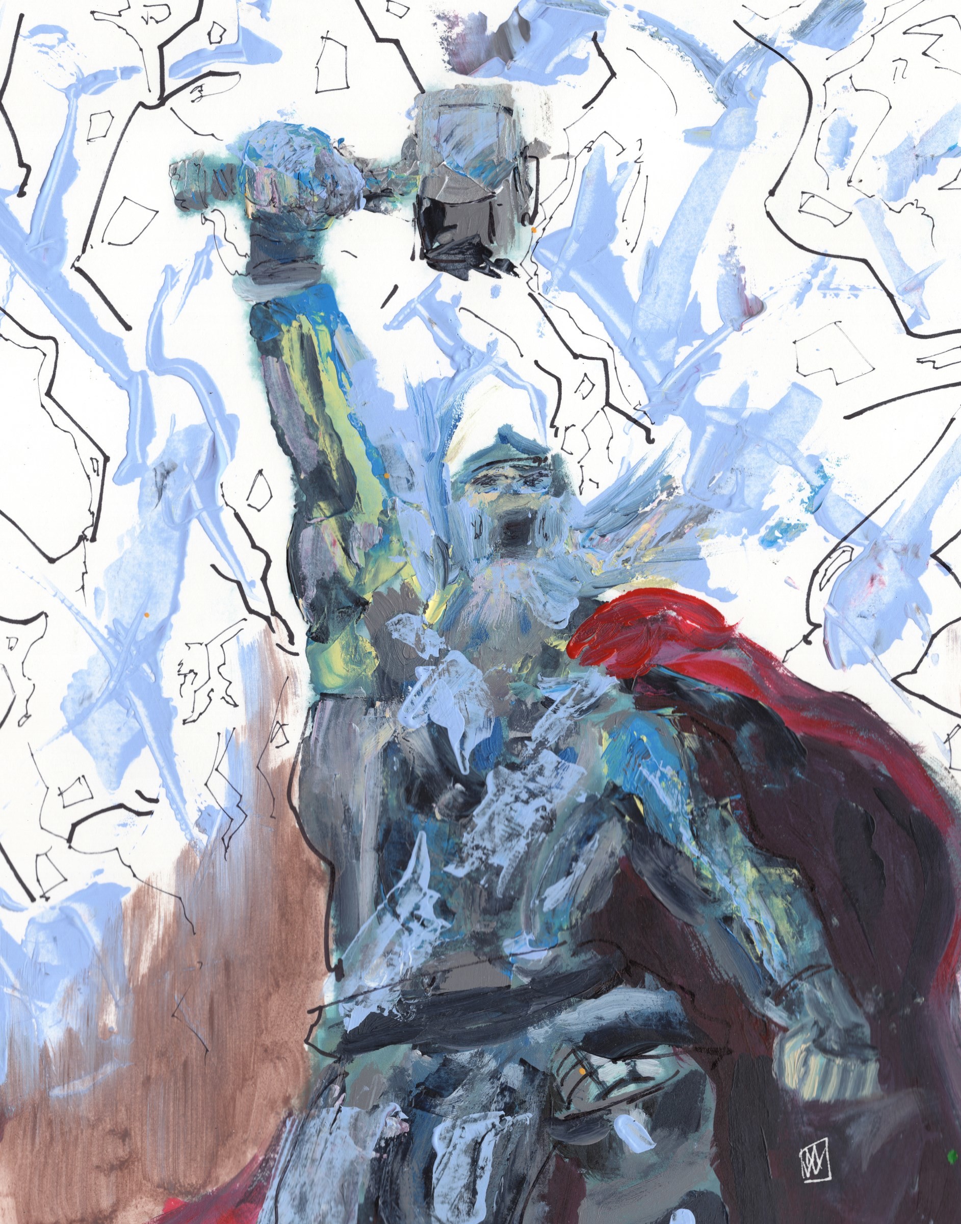 Mike Wehner - Abstract Pallet Knife Superhero Traditional Art Collection
