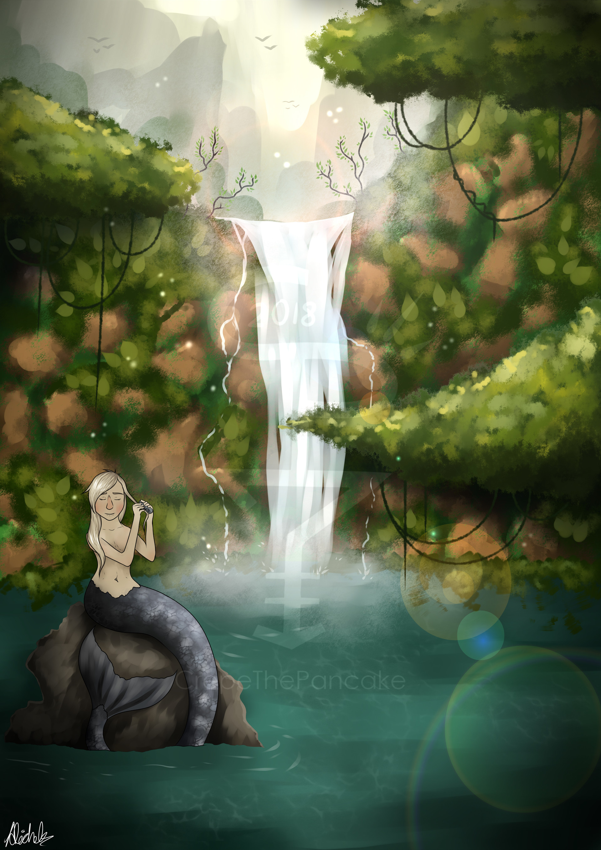 ArtStation - "The Waterfall" - School Artwork 9