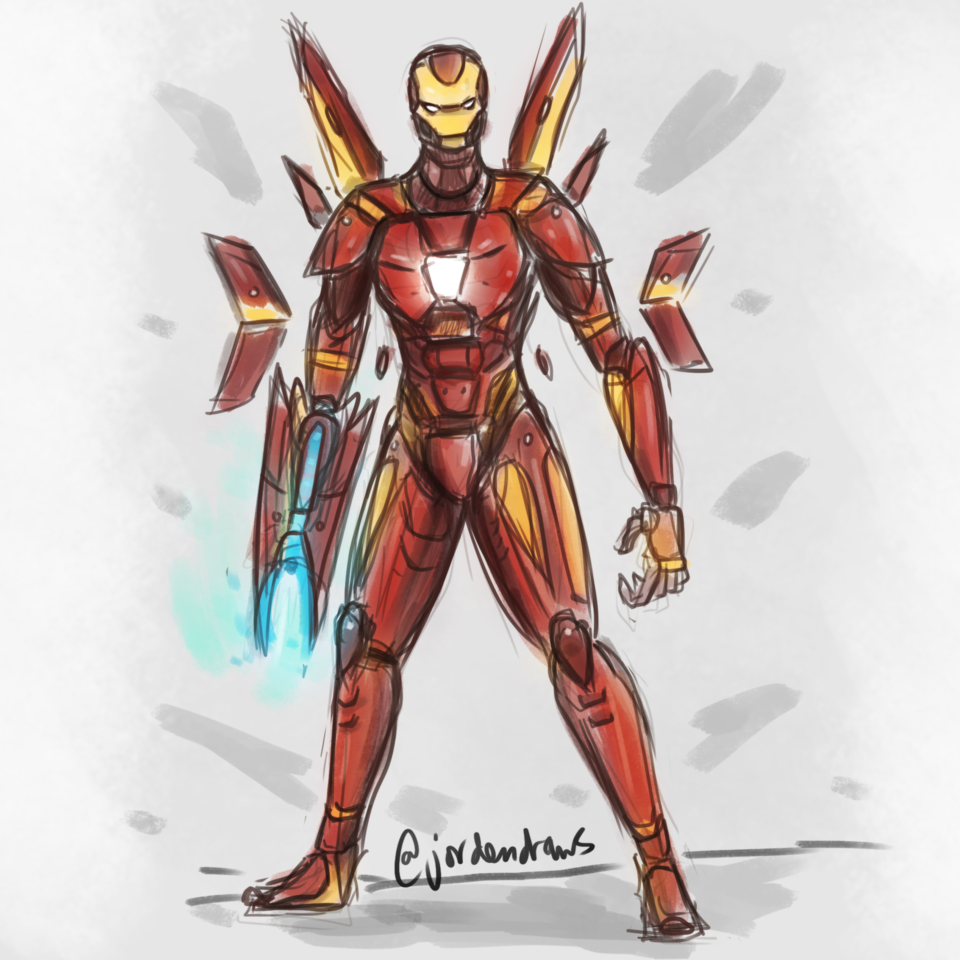 ArtStation - iron man doodle