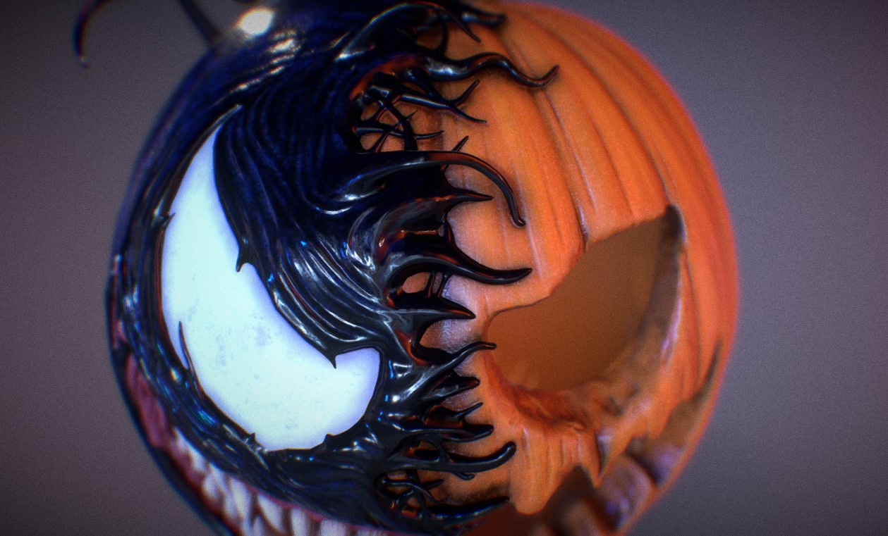 venom face pumpkin