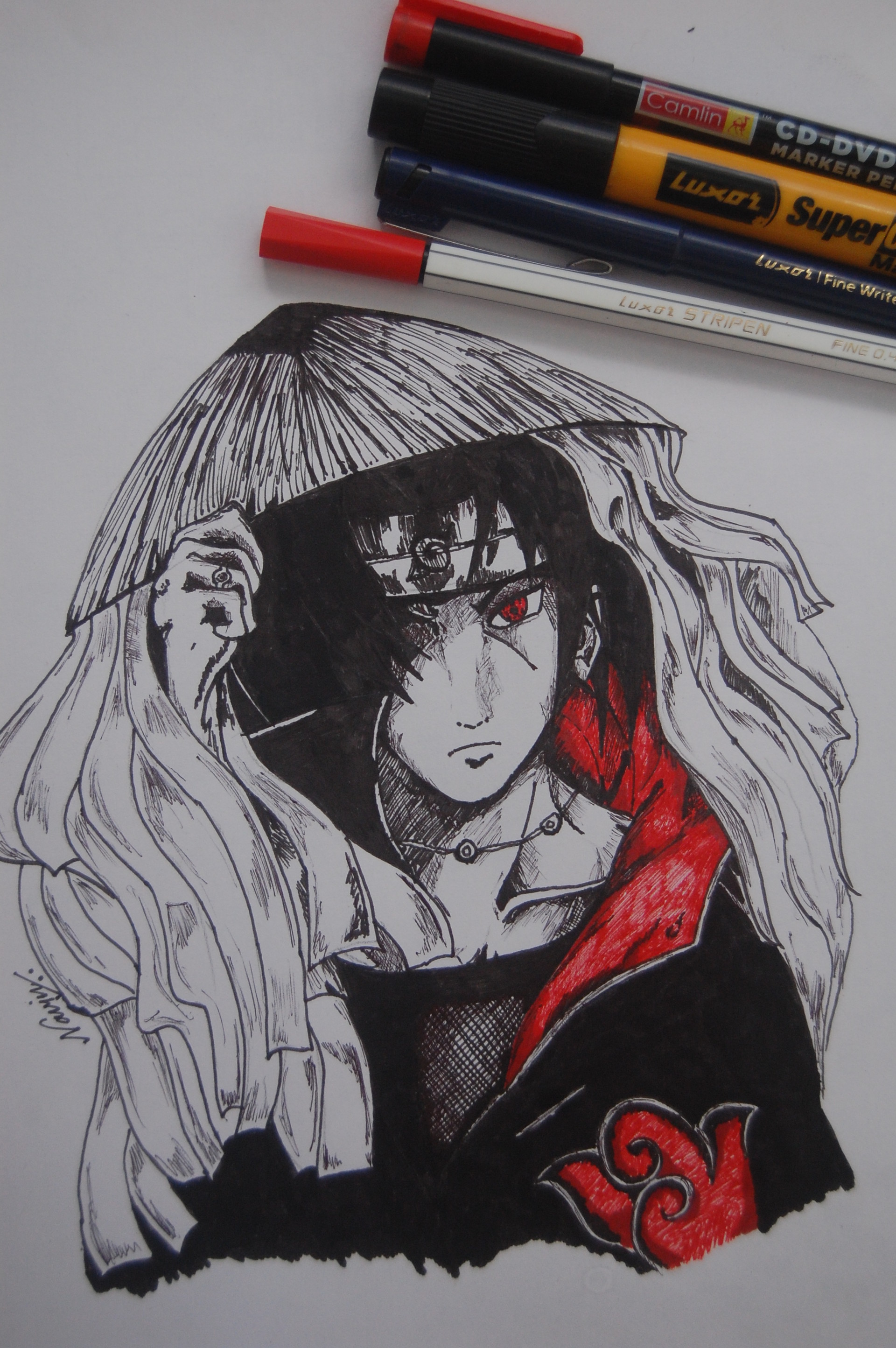 ArtStation - 2D Pen Art- Itachi Uchiha