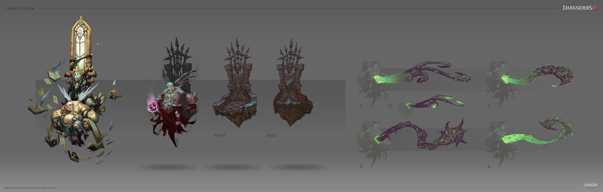 Ilia Bodaikin - Darksiders 3 - Undead Scribe concept.