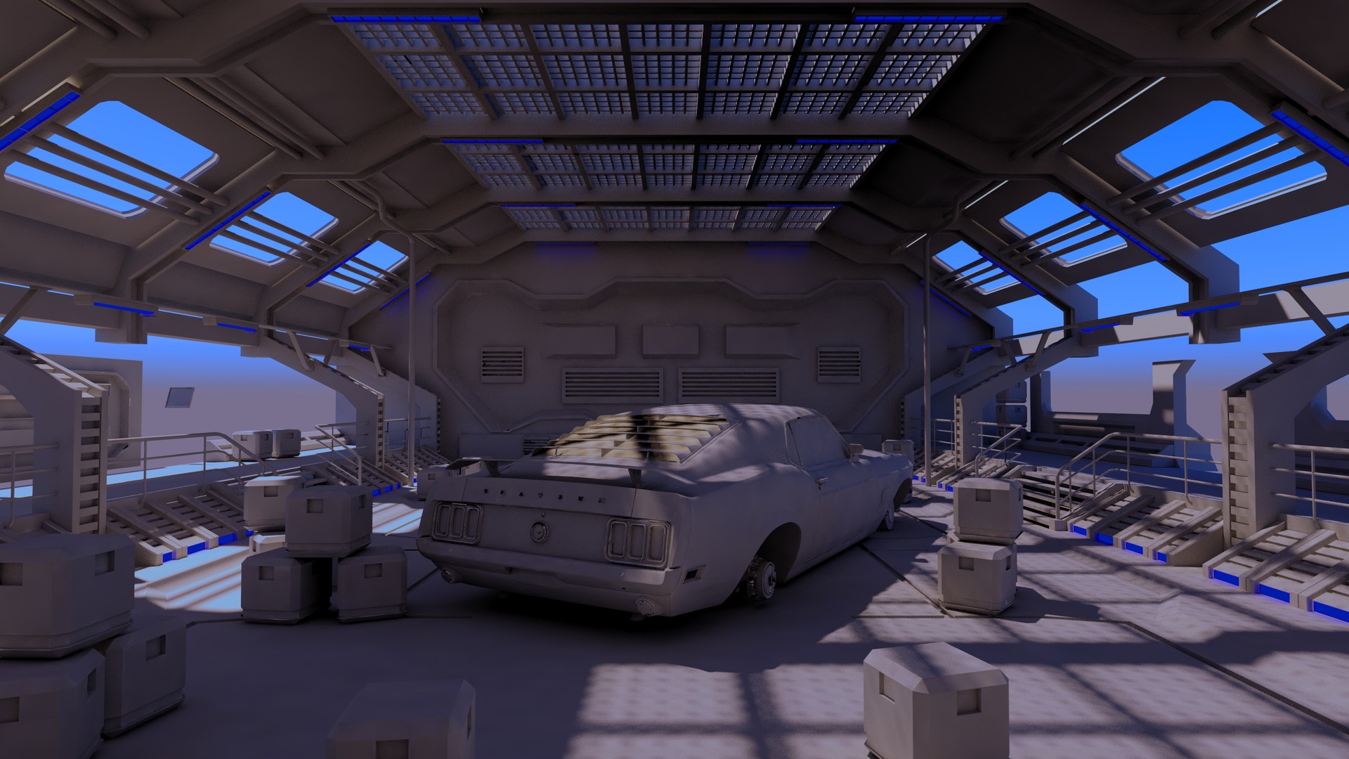 ArtStation - mustang 3ds max + vray