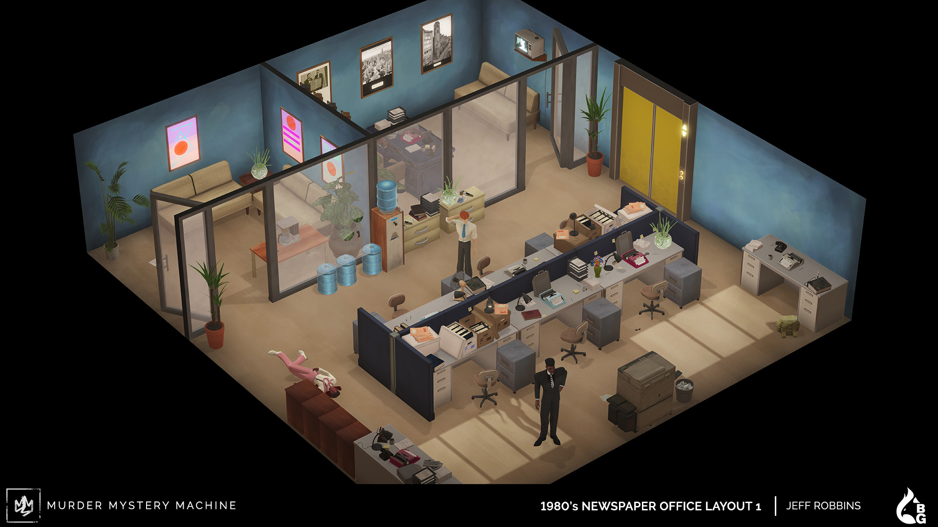 Jeff Robbins - Newspaper Office Layout 1 - Murder Mystery Machine