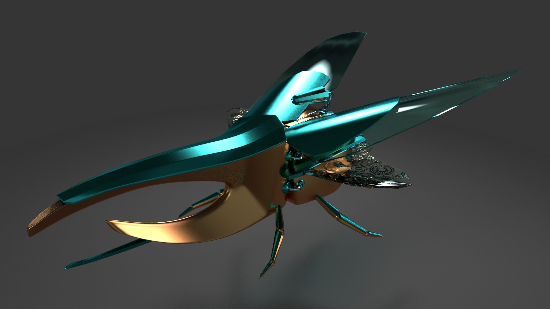 ArtStation - Robot Insect with Wireframes