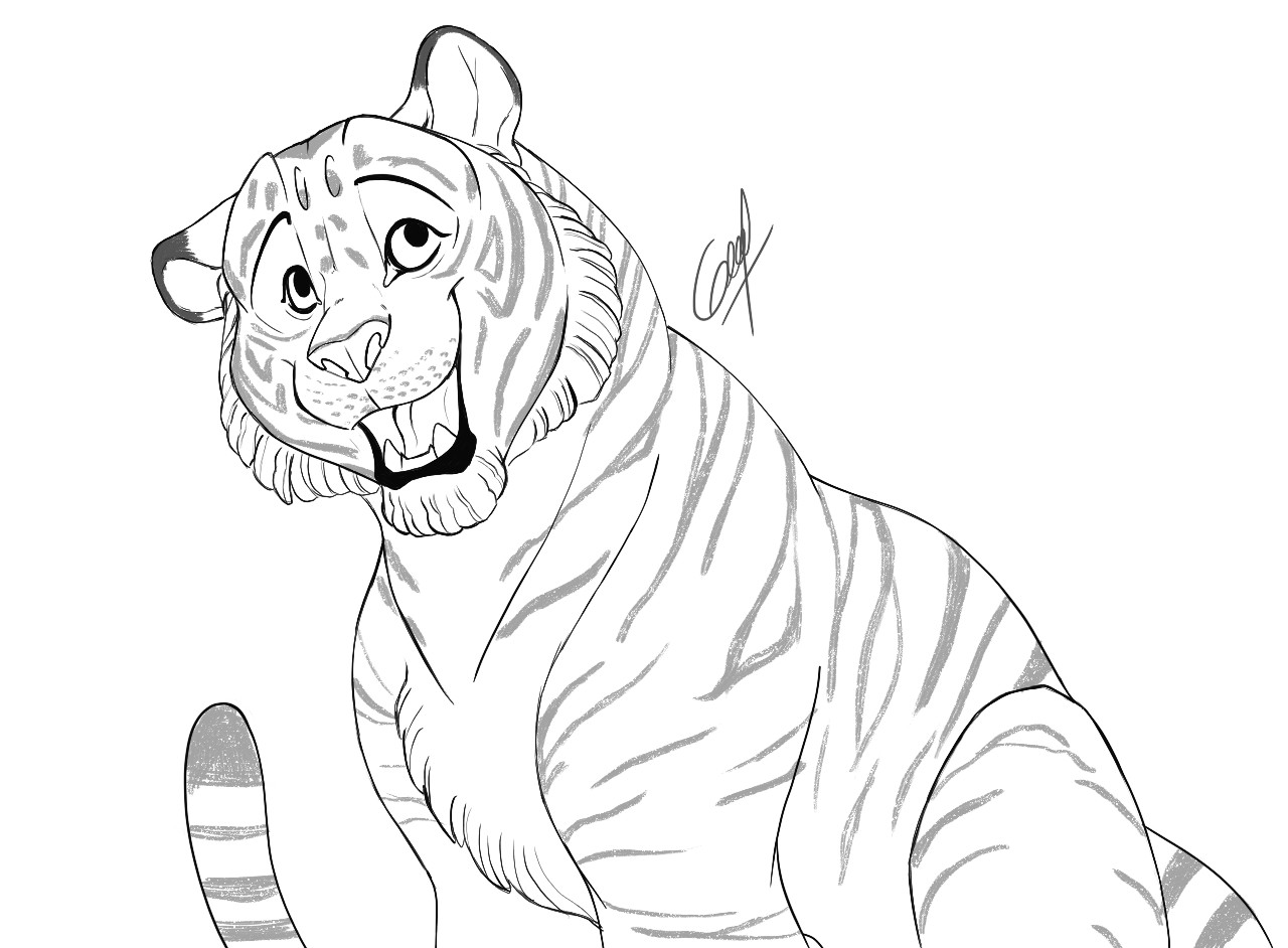 ArtStation - Tiger Lineart