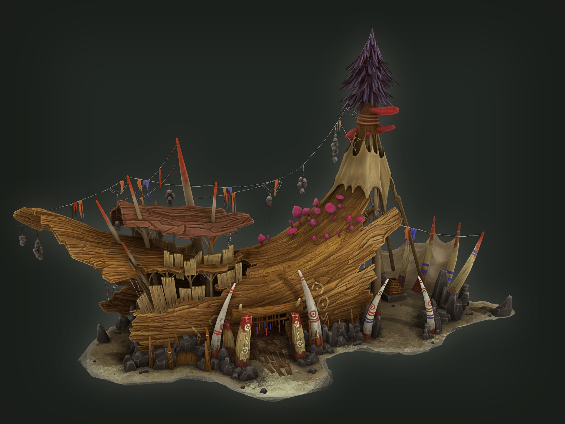 ArtStation - Hand Painted Hut